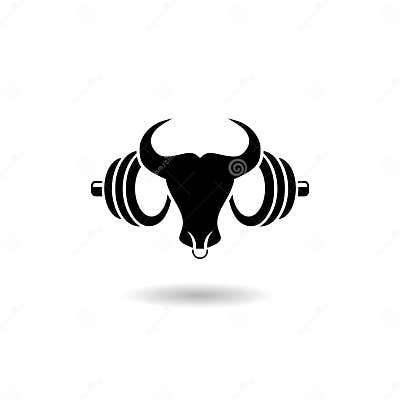 Bull Gym logo with shadow stock vector. Illustration of fitness - 249110770
