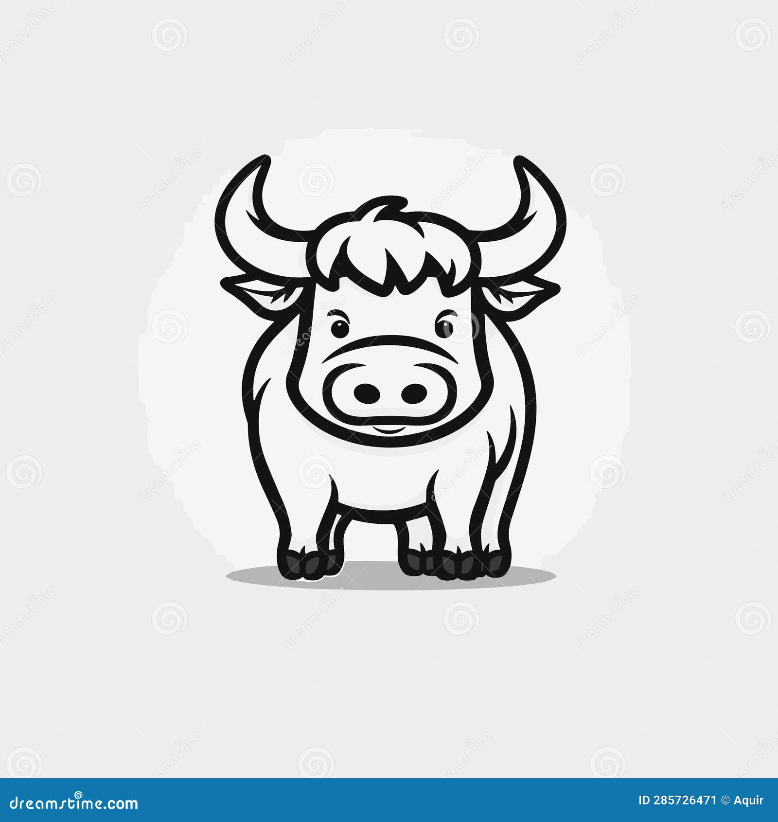 Bull Hand-drawn Illustration. Bull. Vector Doodle Style Cartoon ...