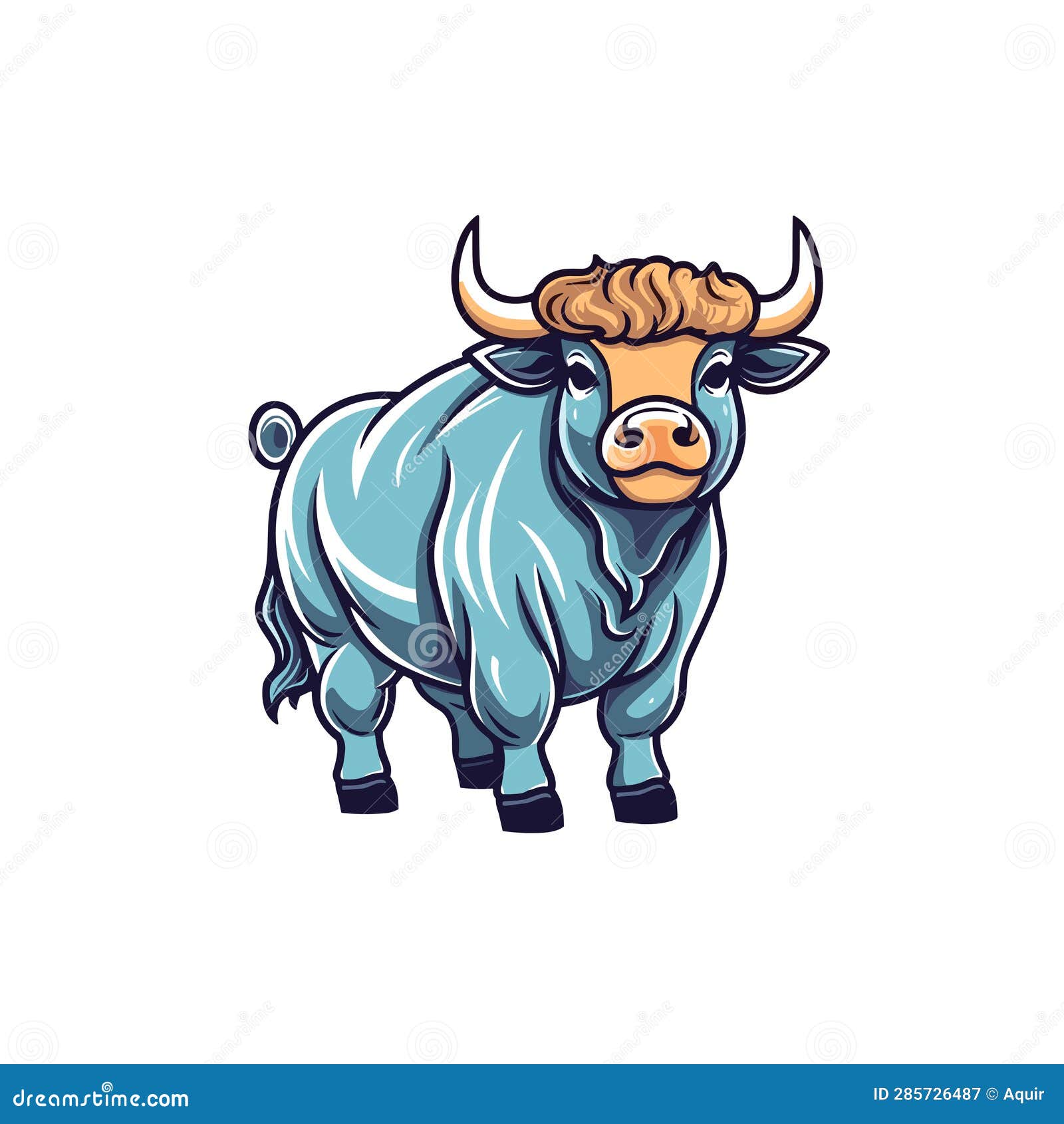 Bull Hand-drawn Illustration. Bull. Vector Doodle Style Cartoon ...
