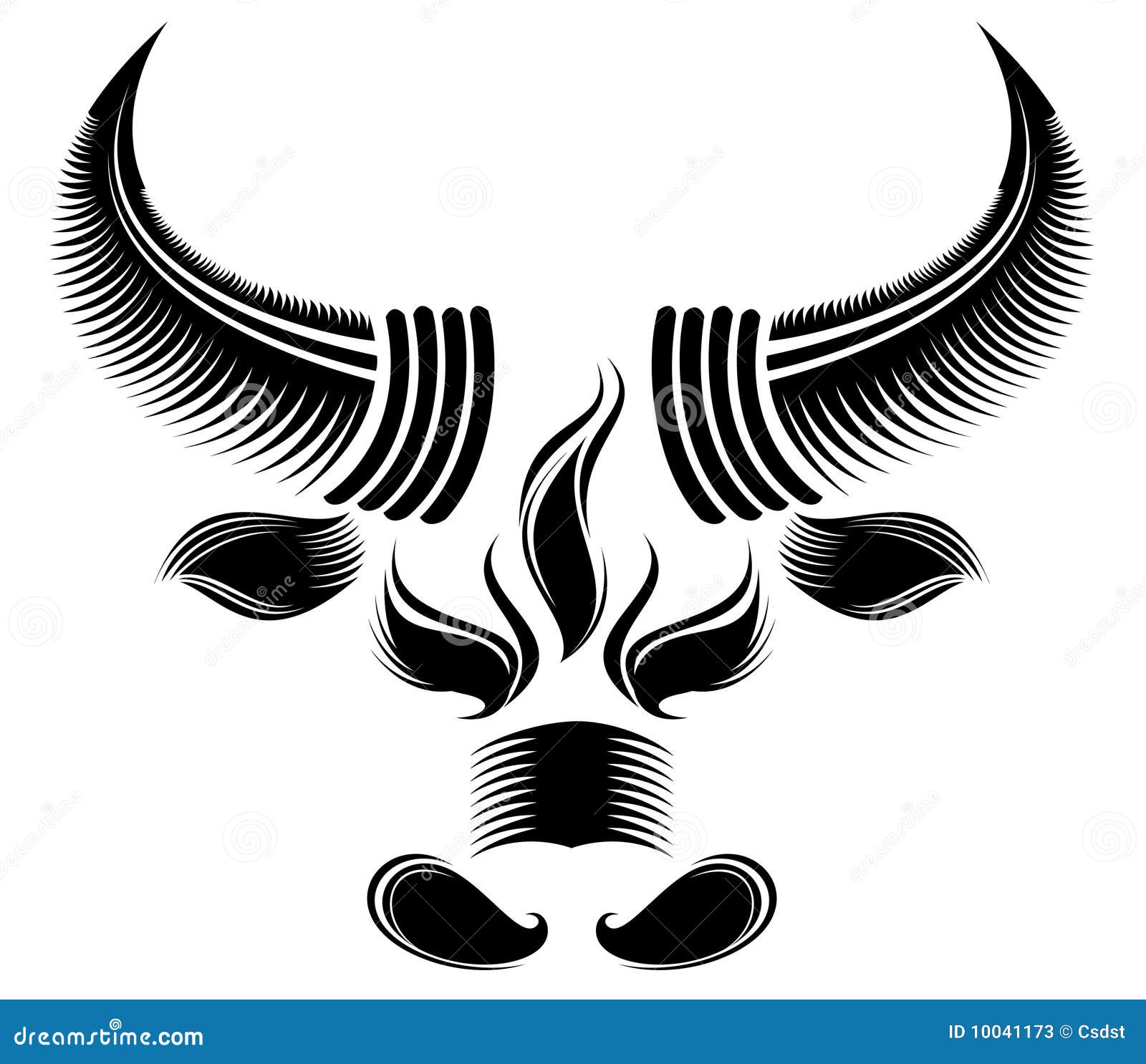 Bull Head With Big Horns And Angry Toro Face Logo Design Illustration ...
