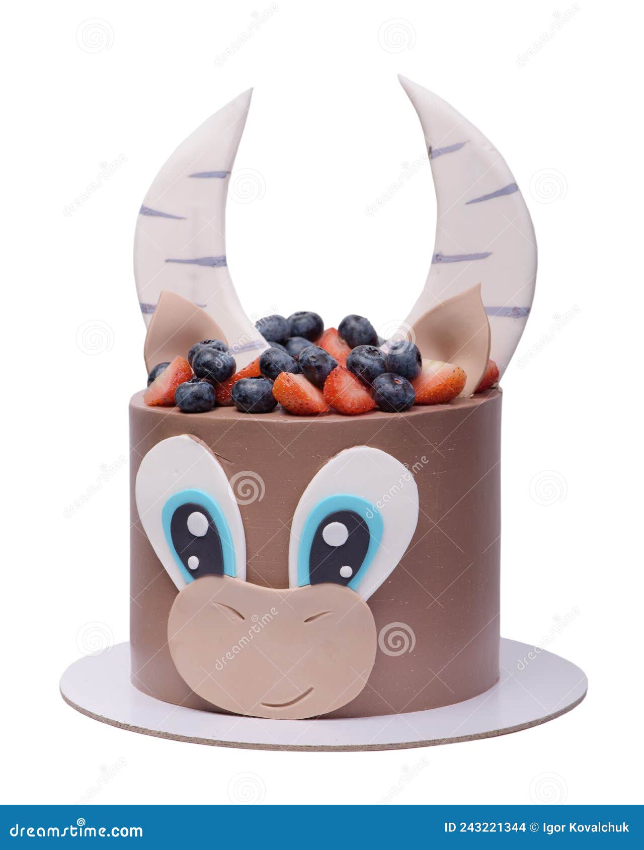 Bull head decorative cake stock photo. Image of face - 243221344