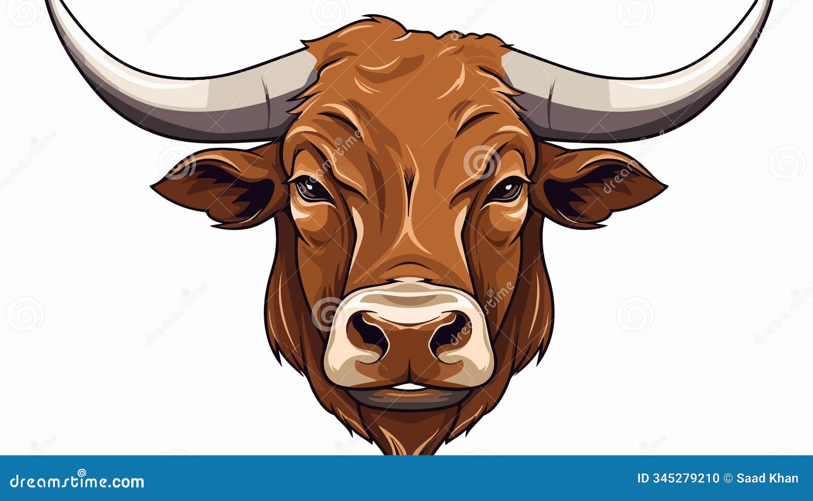 Bull Head Drawing stock vector. Illustration of cartoon - 345279210