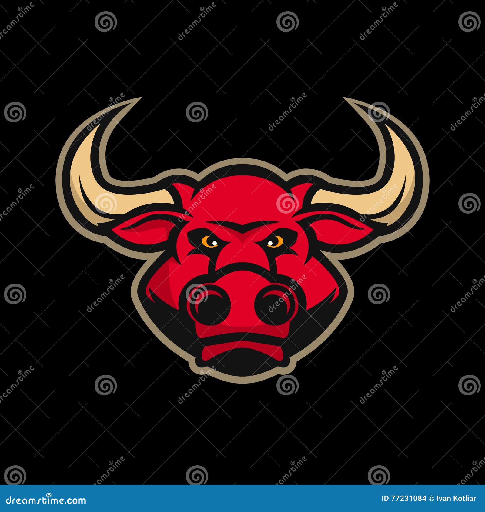 Bull Head Emblem. Design Element Stock Vector - Illustration of danger ...