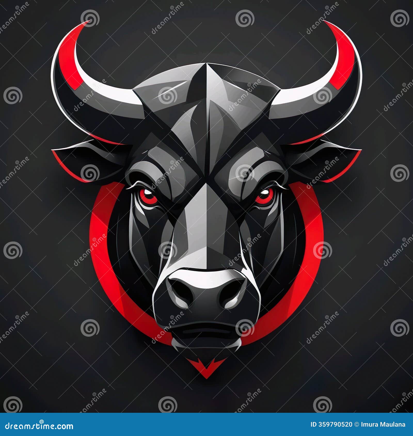 Bull Head Emblem Symbol of Strength Stock Illustration - Illustration ...