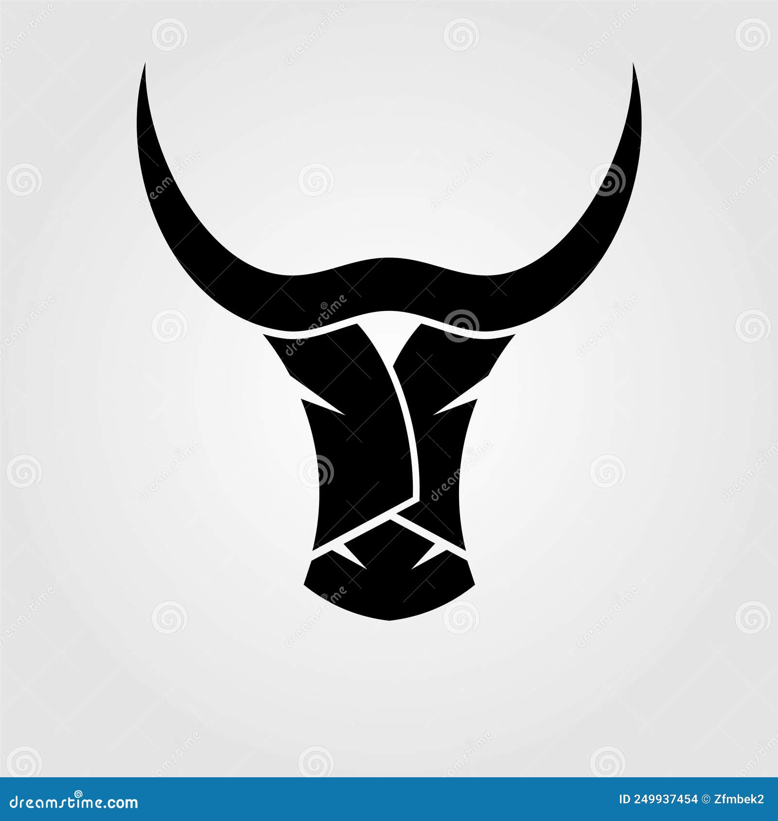 Bull Head Icon Isolated on White Background Stock Vector - Illustration ...