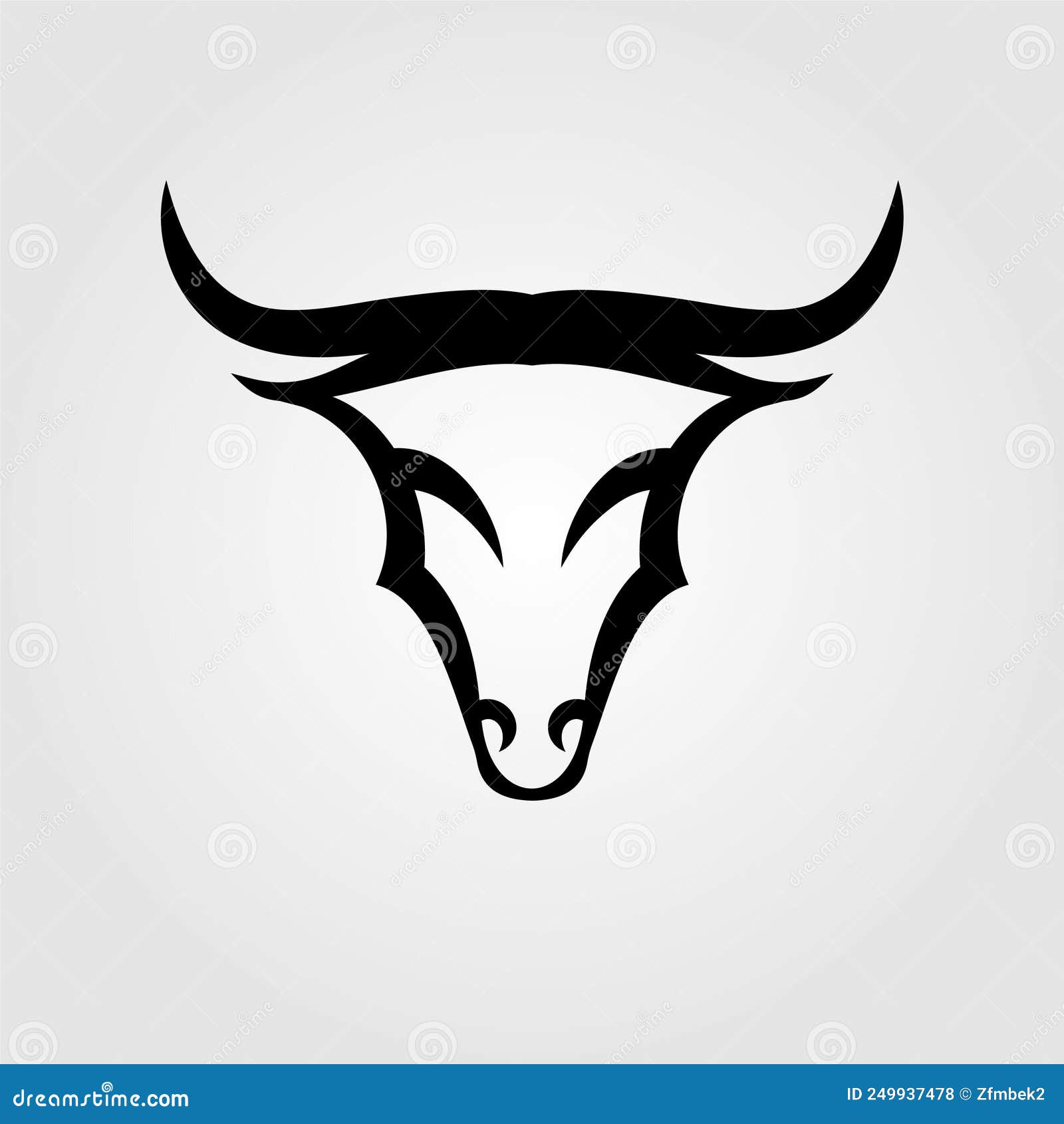 Bull Head Icon Isolated on White Background Stock Vector - Illustration ...