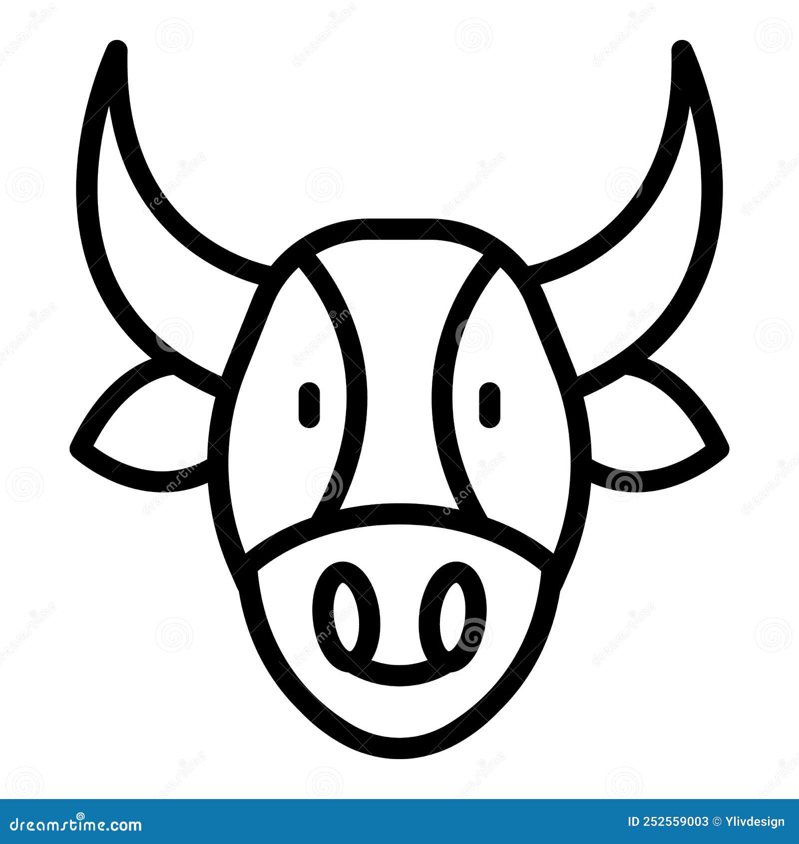 Bull Head Icon Outline Vector. Cow Breed Stock Vector - Illustration of ...