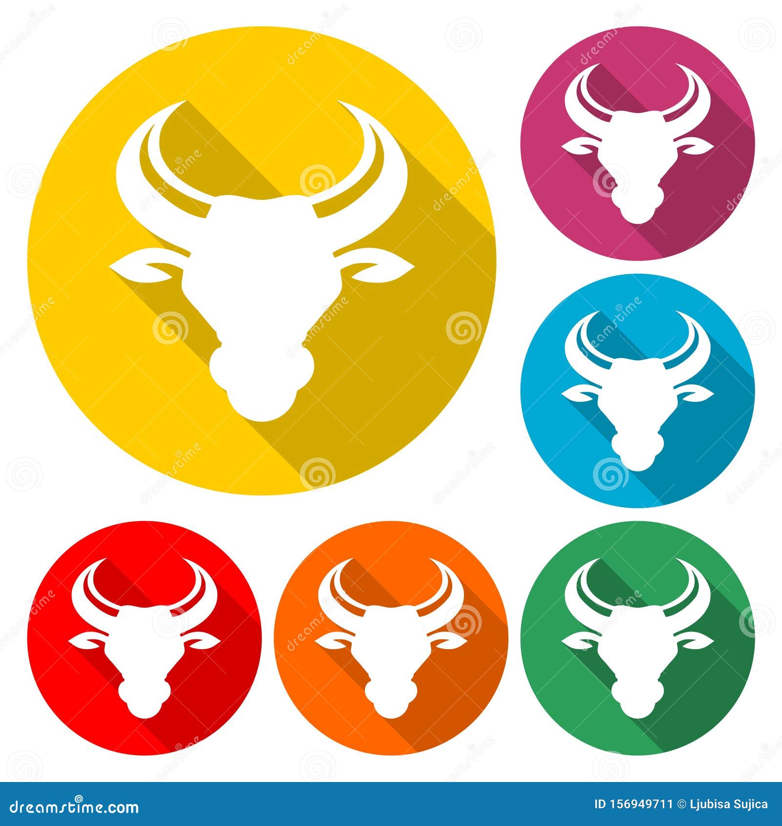 Bull Head Icon Vector Illustration Stock Vector - Illustration of icon ...
