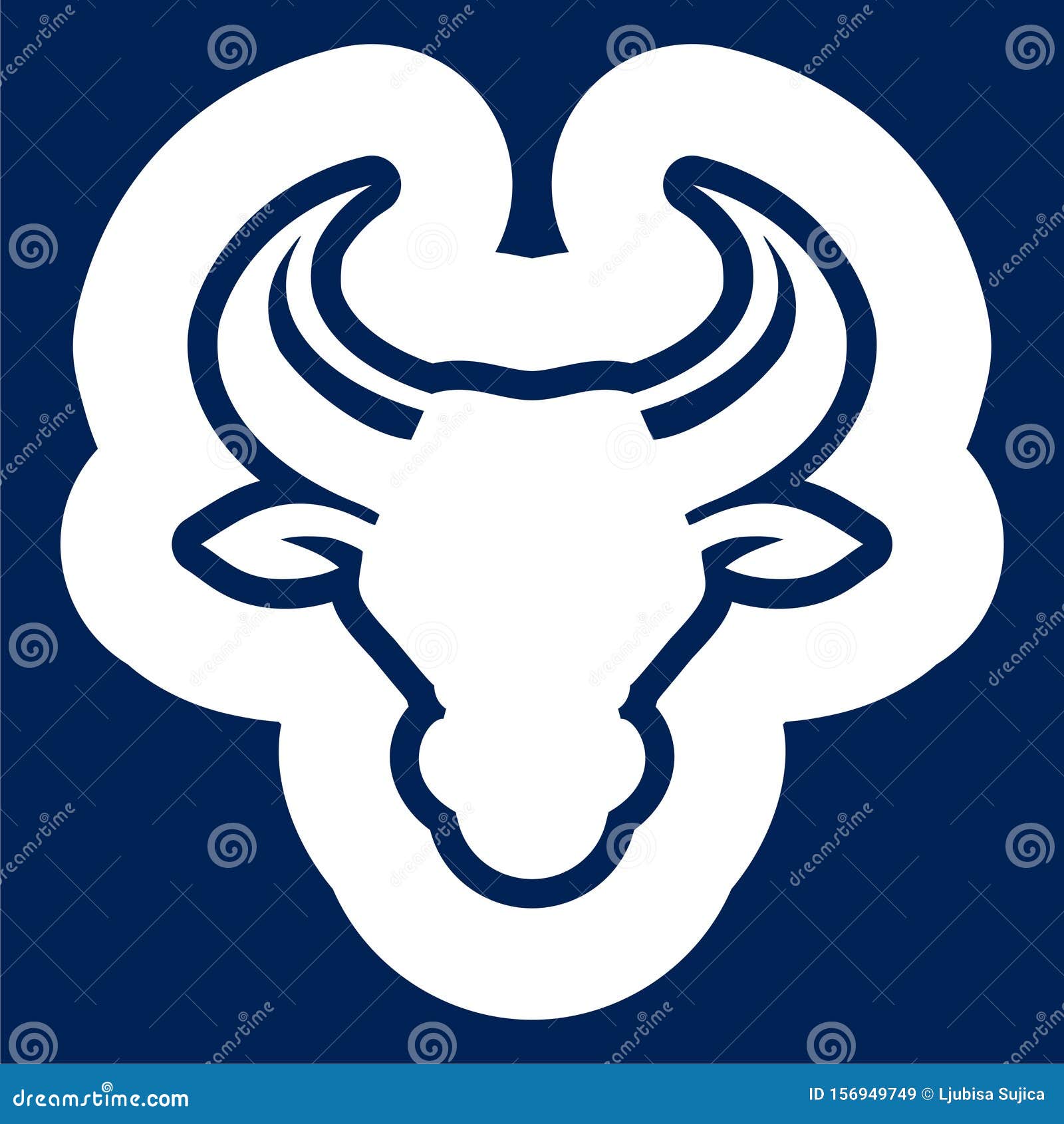 Bull Head Icon Vector Illustration Stock Vector - Illustration of ...