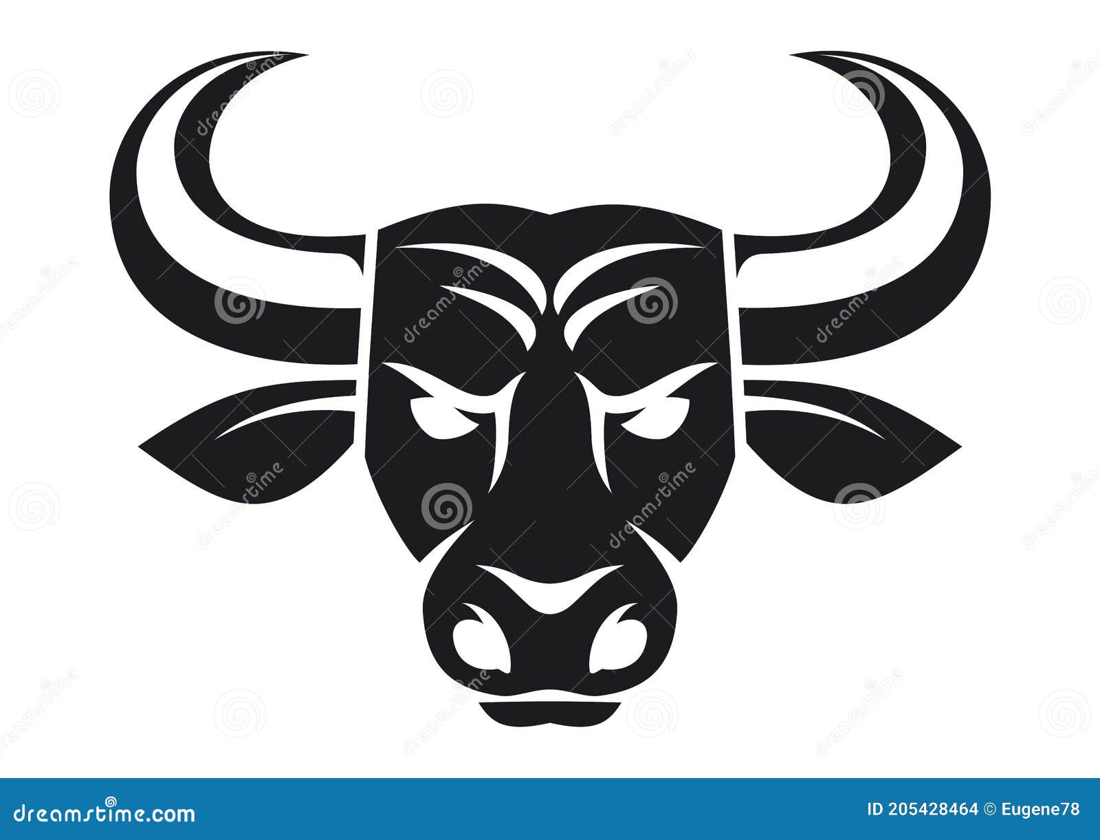 Bull Head Isolated Illustration Stock Vector - Illustration of sketch ...