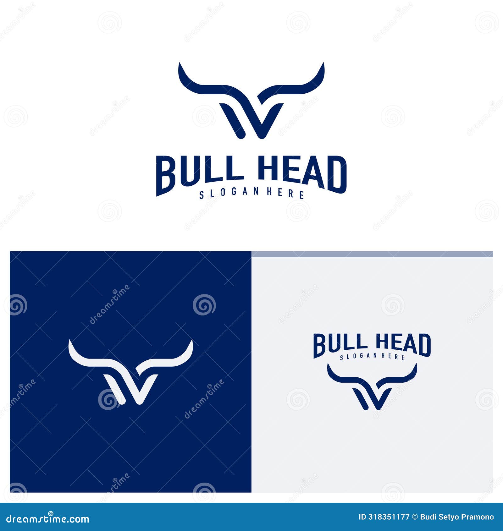 Bull Head Logo Design Vector. Bull Illustration Logo Concept Stock ...