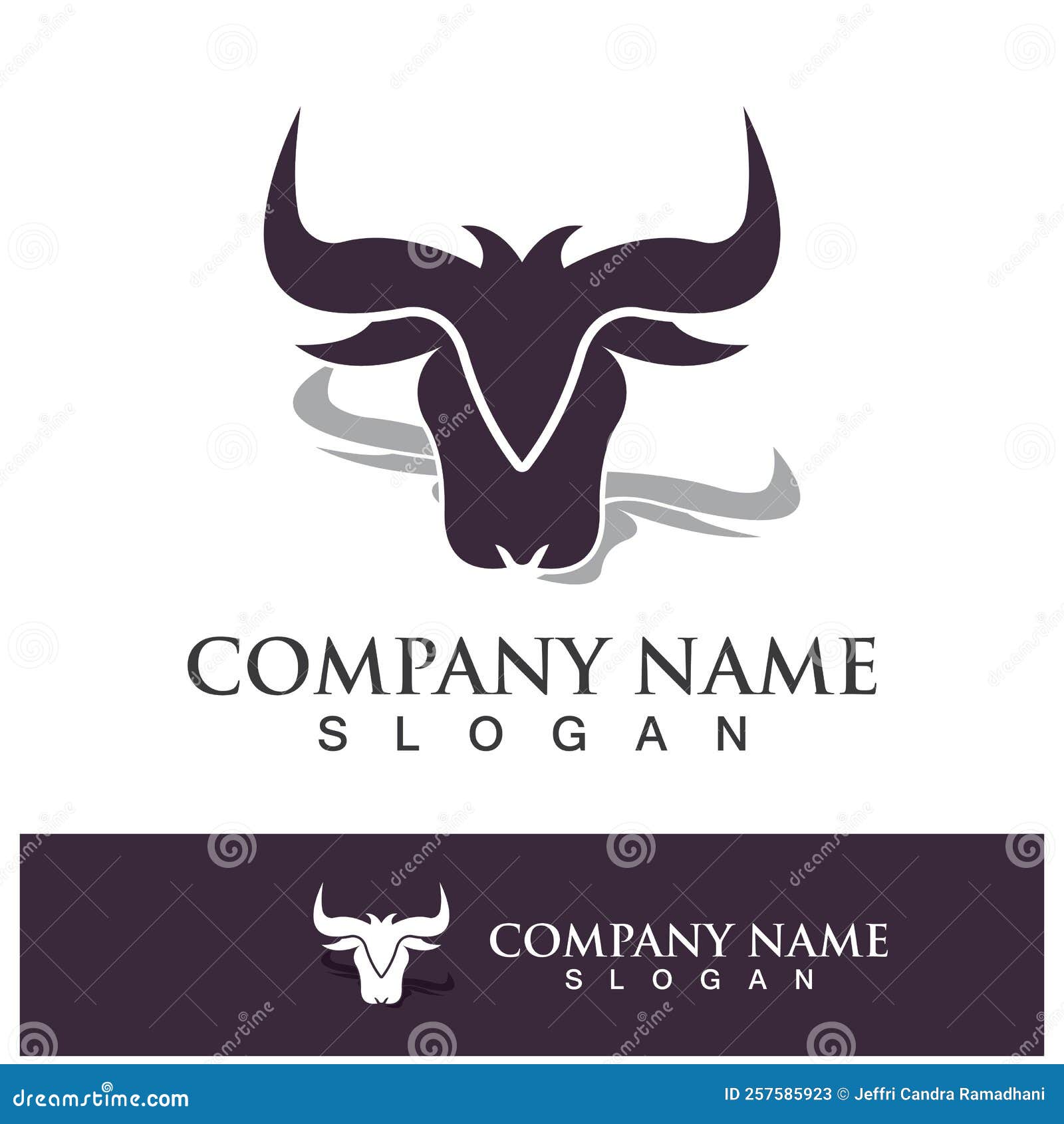 Bull head logo vector icon stock vector. Illustration of wild - 257585923