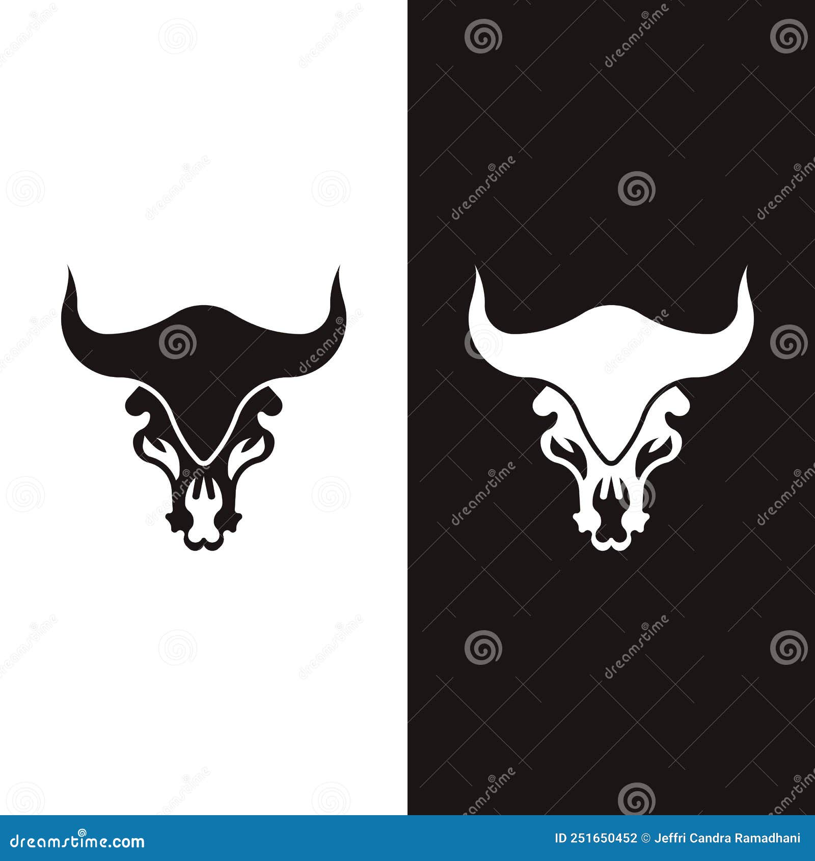 Bull head logo vector icon stock vector. Illustration of design - 251650452