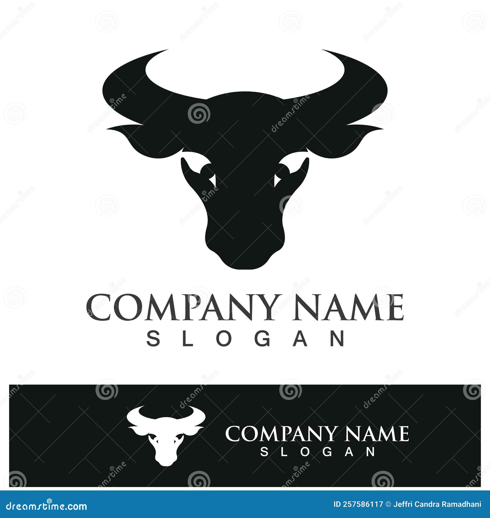 Bull head logo vector icon stock vector. Illustration of icon - 257586117