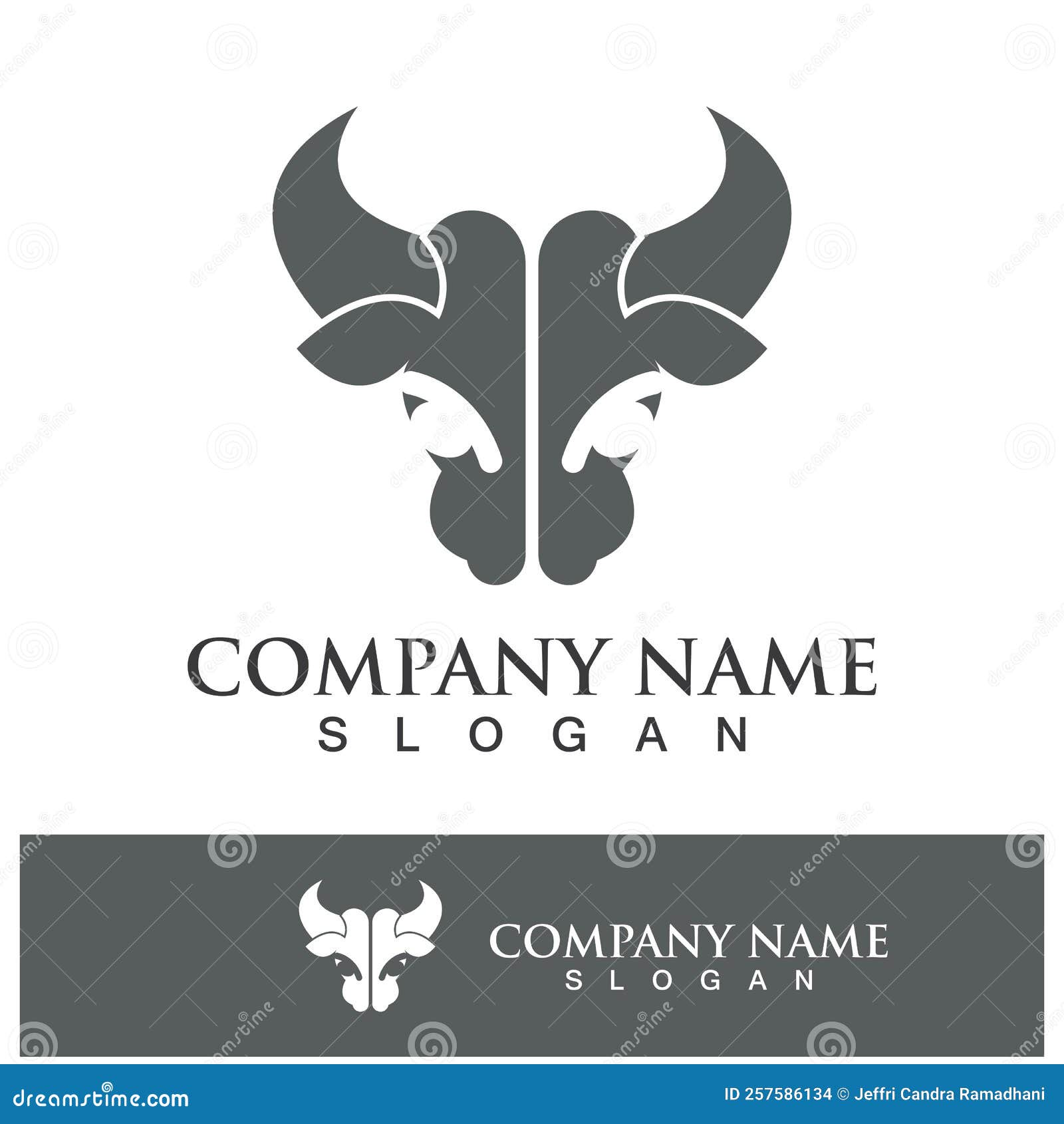 Bull head logo vector icon stock vector. Illustration of icon - 257586134