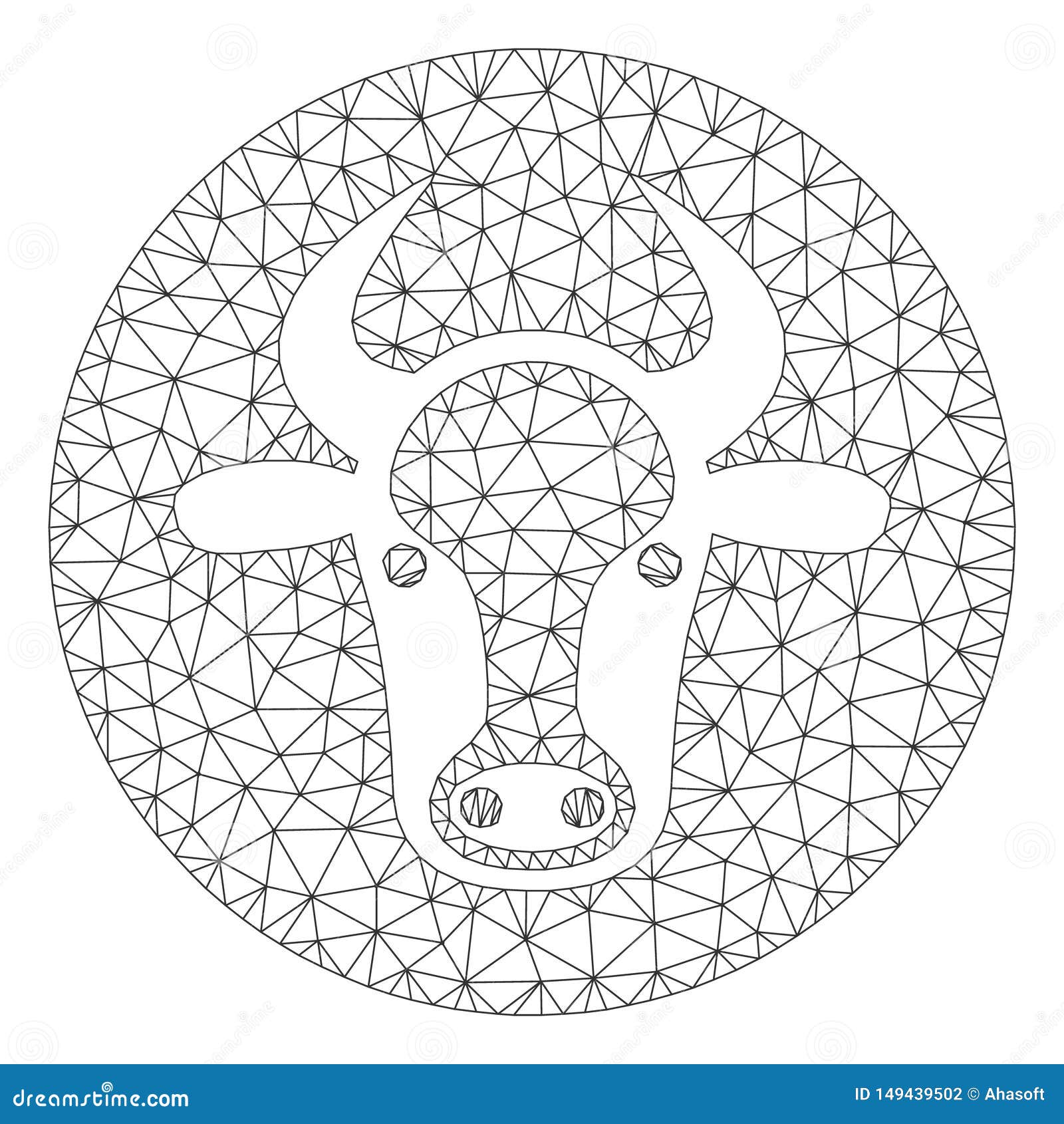 Bull Head Polygonal Frame Vector Mesh Illustration Stock Vector ...