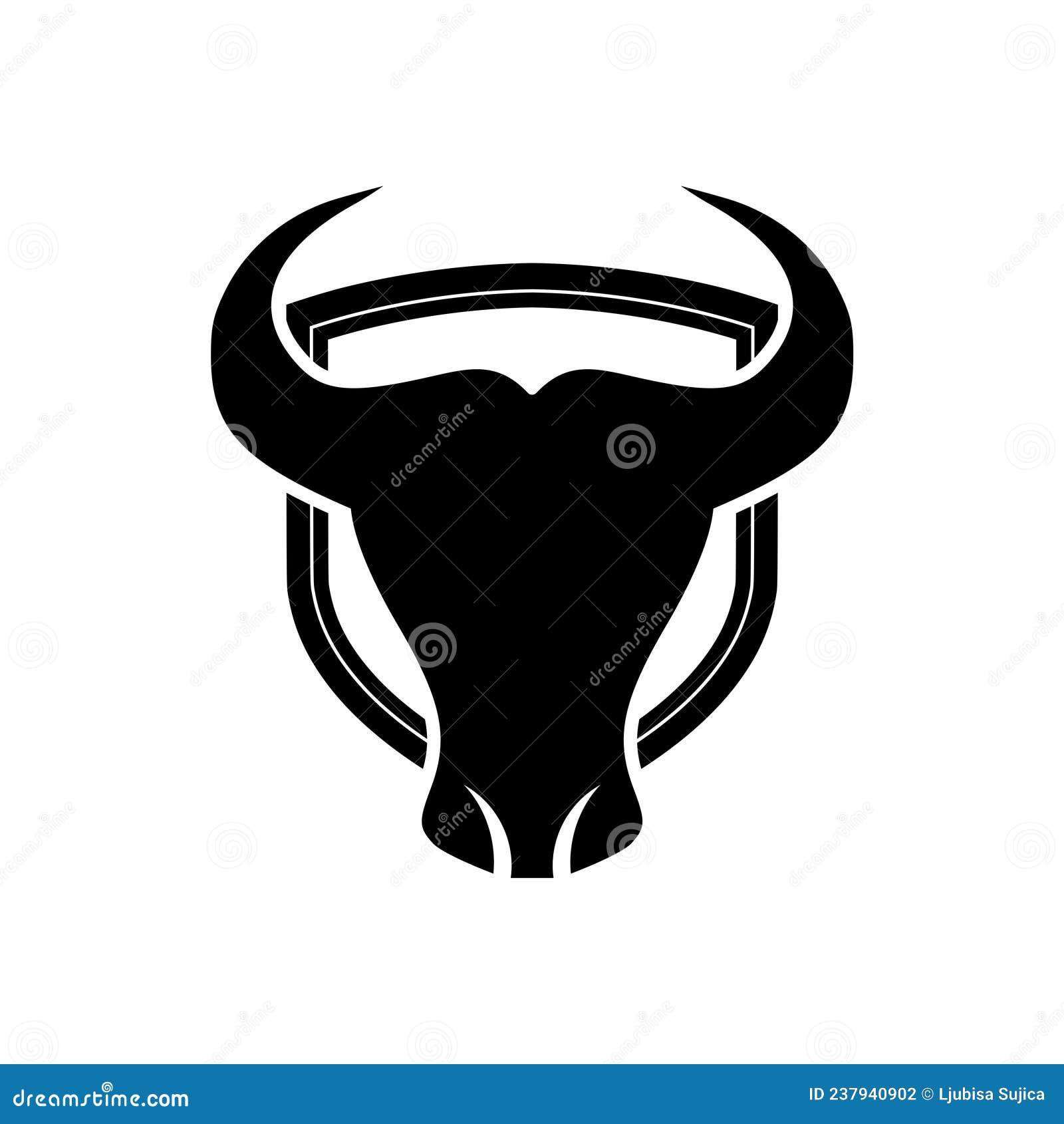 Bull Head Shield Isolated on White Background Stock Vector ...