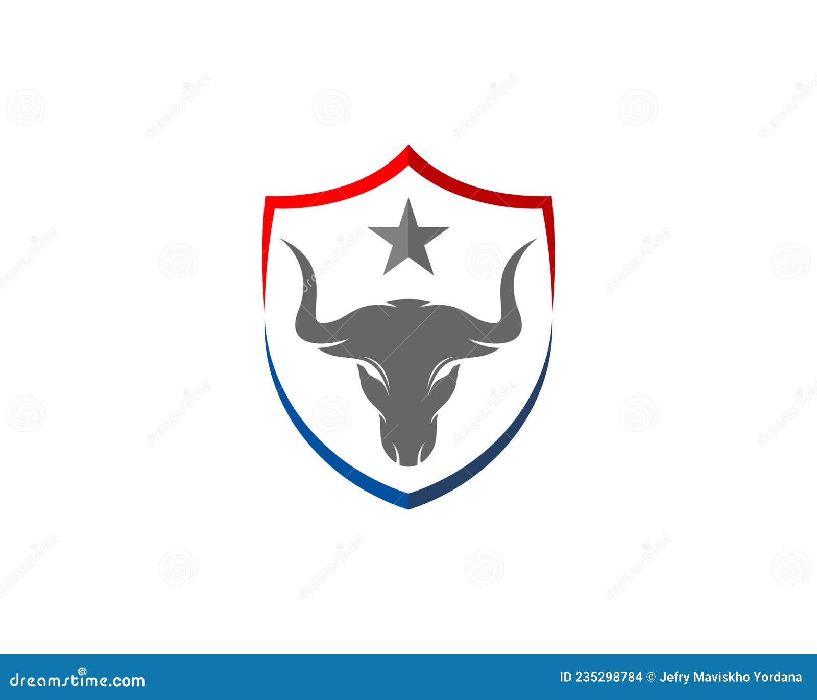 Bull Head in the Shield Protection Logo Stock Illustration ...