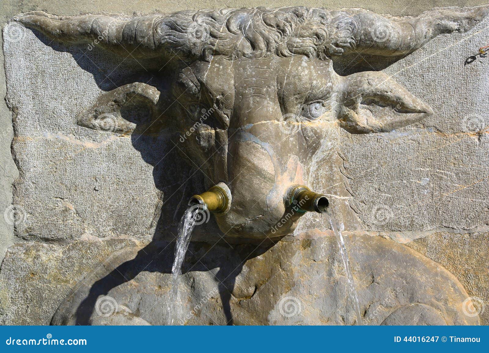 Bull Head in a Spanish Fountain, Granada Stock Image - Image of bull ...