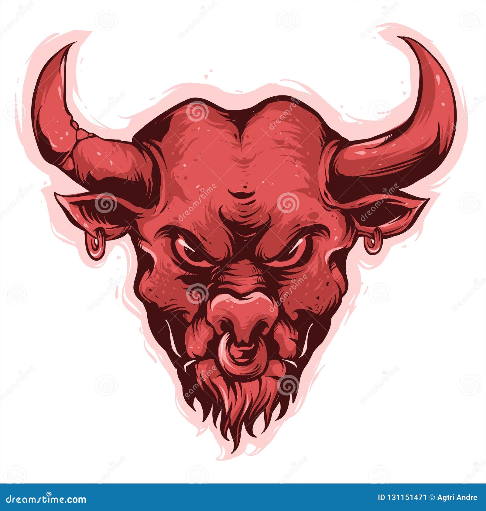 Bull head vector design stock illustration. Illustration of green ...