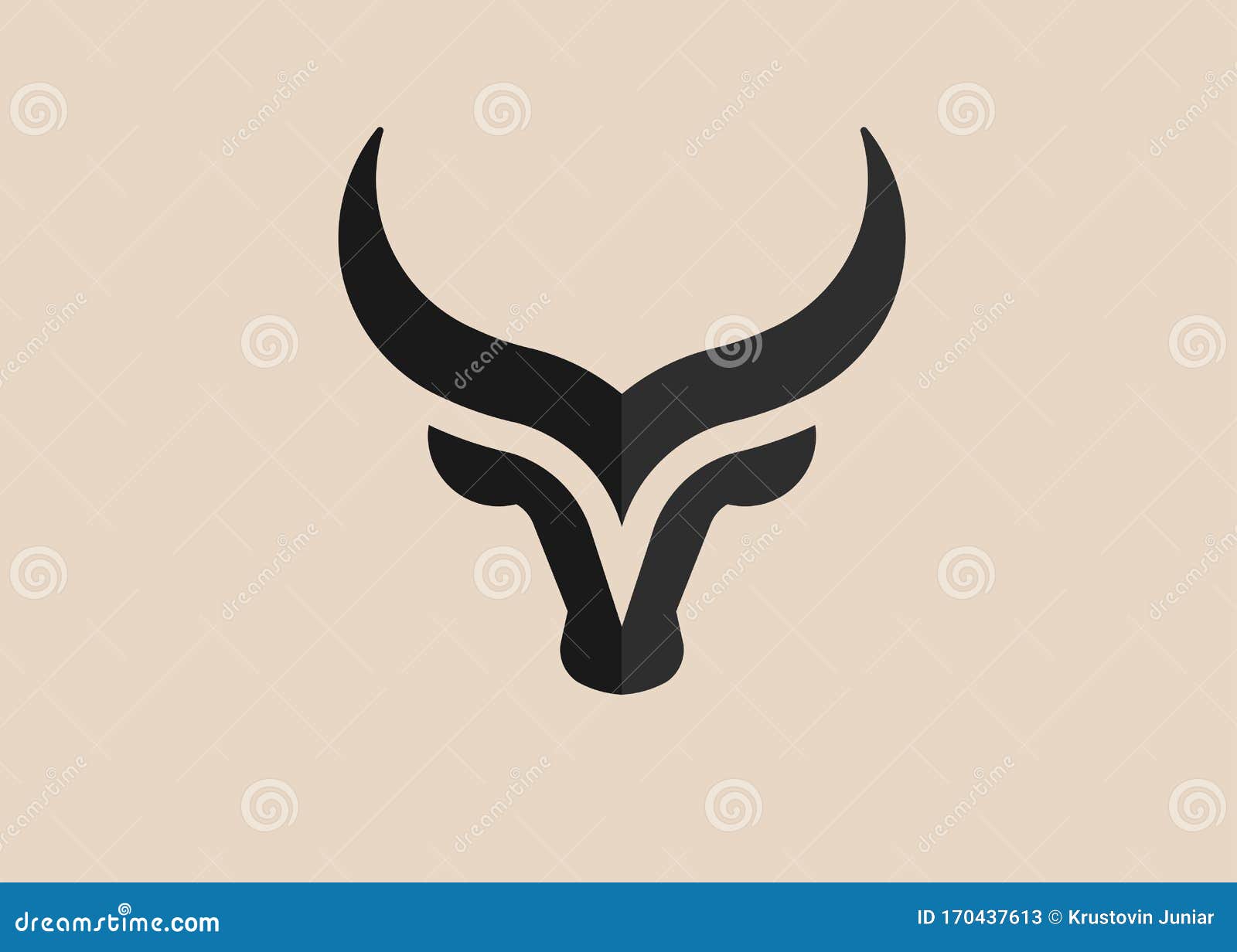 Bull Head Vector Logo Concept Stock Vector - Illustration of energy ...