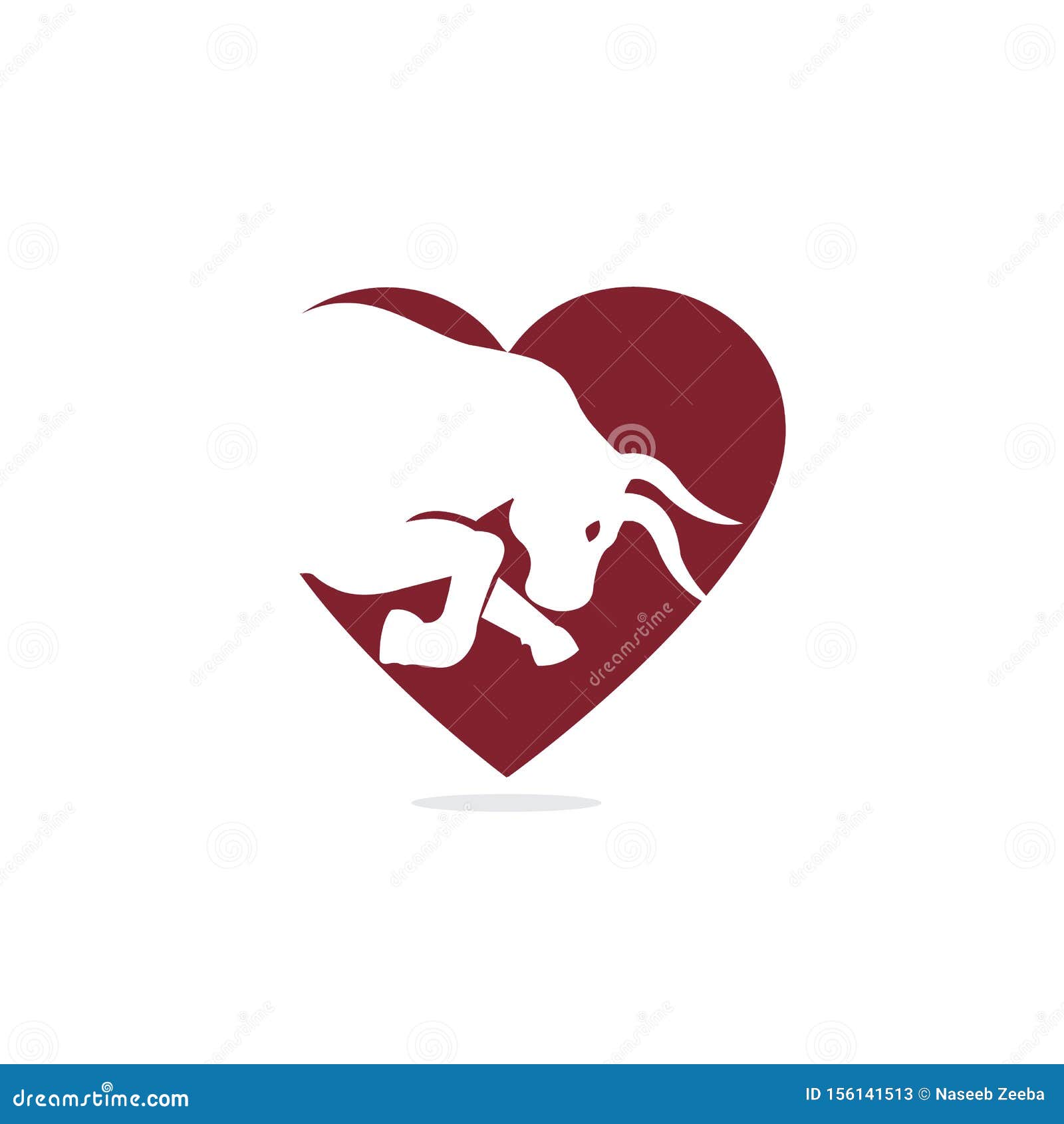 Bull Heart Shape Vector Logo Design. Stock Vector - Illustration of ...