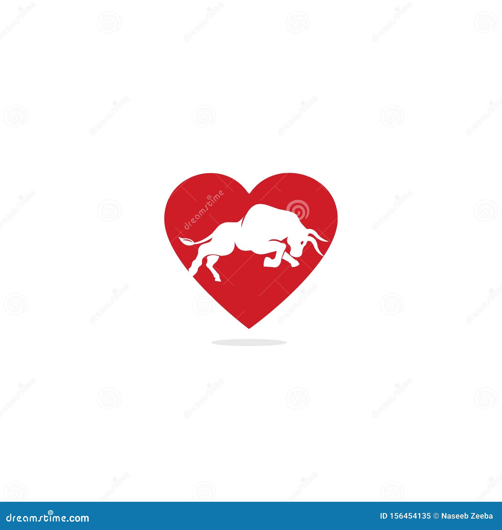 Bull Heart Shape Vector Logo Design. Stock Vector - Illustration of ...