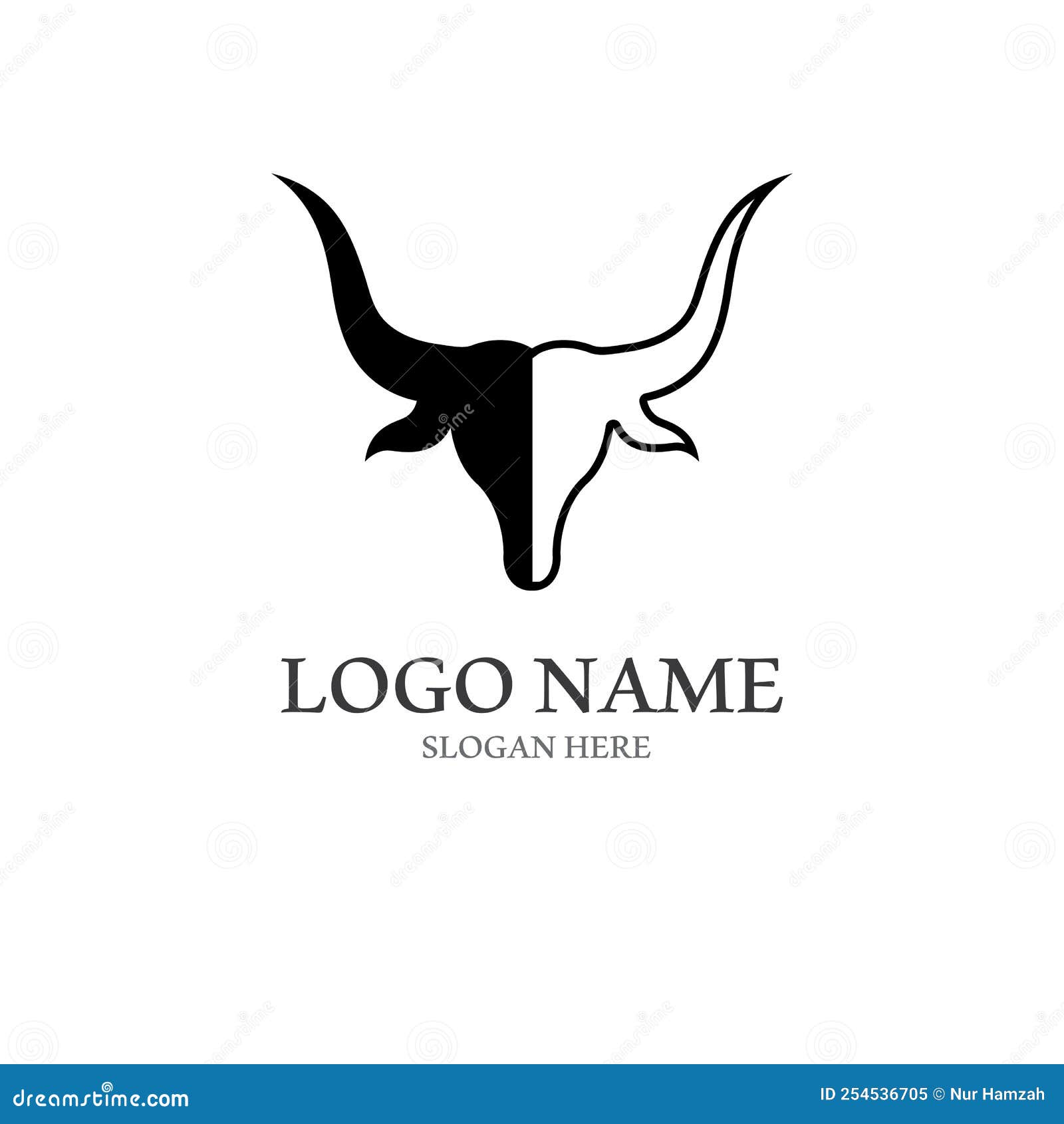 Bull Horn Logo with Template Vector Style Stock Vector - Illustration ...