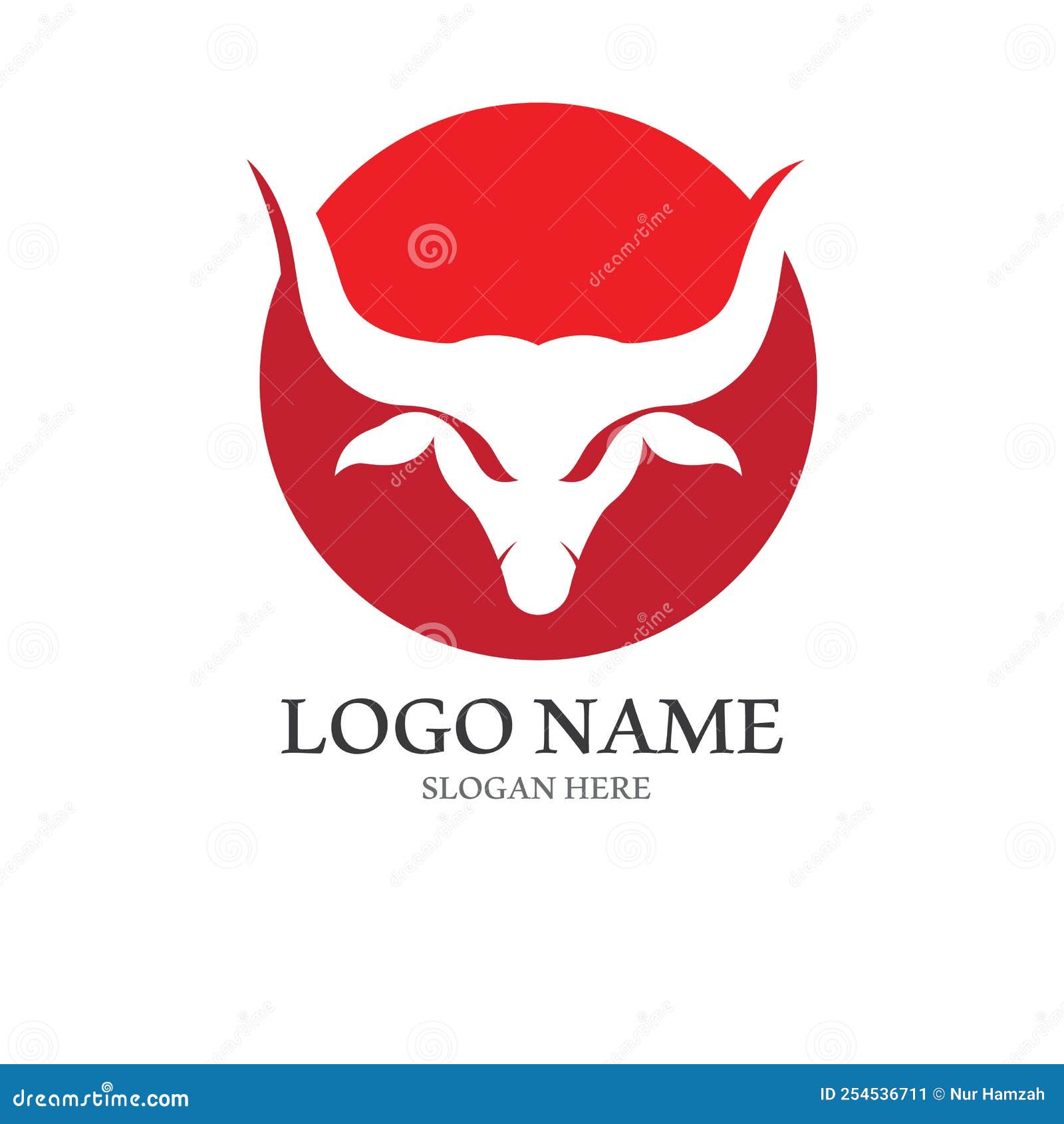 Bull Horn Logo with Template Vector Style Stock Vector - Illustration ...
