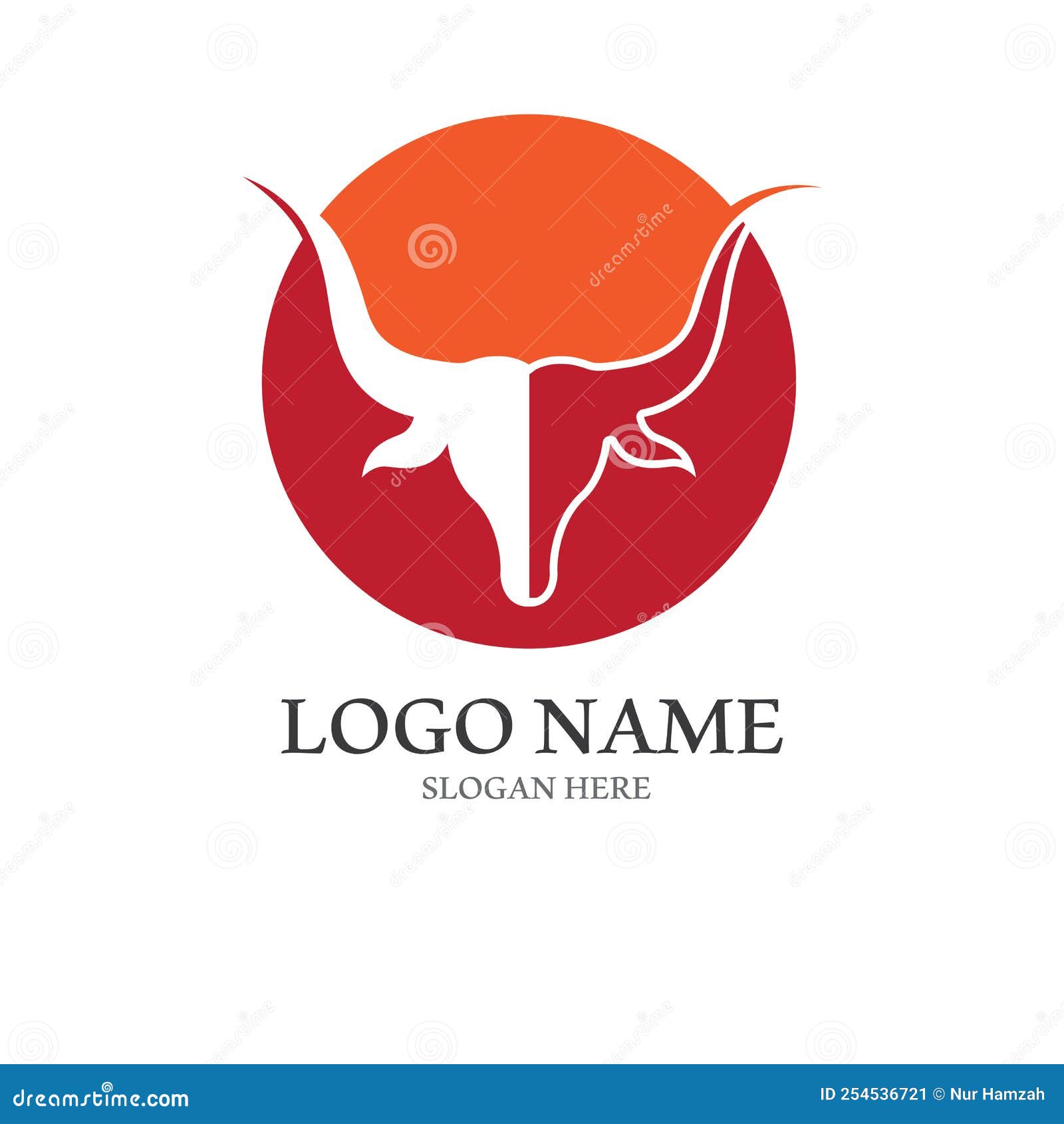 Bull Horn Logo with Template Vector Style Stock Vector - Illustration ...