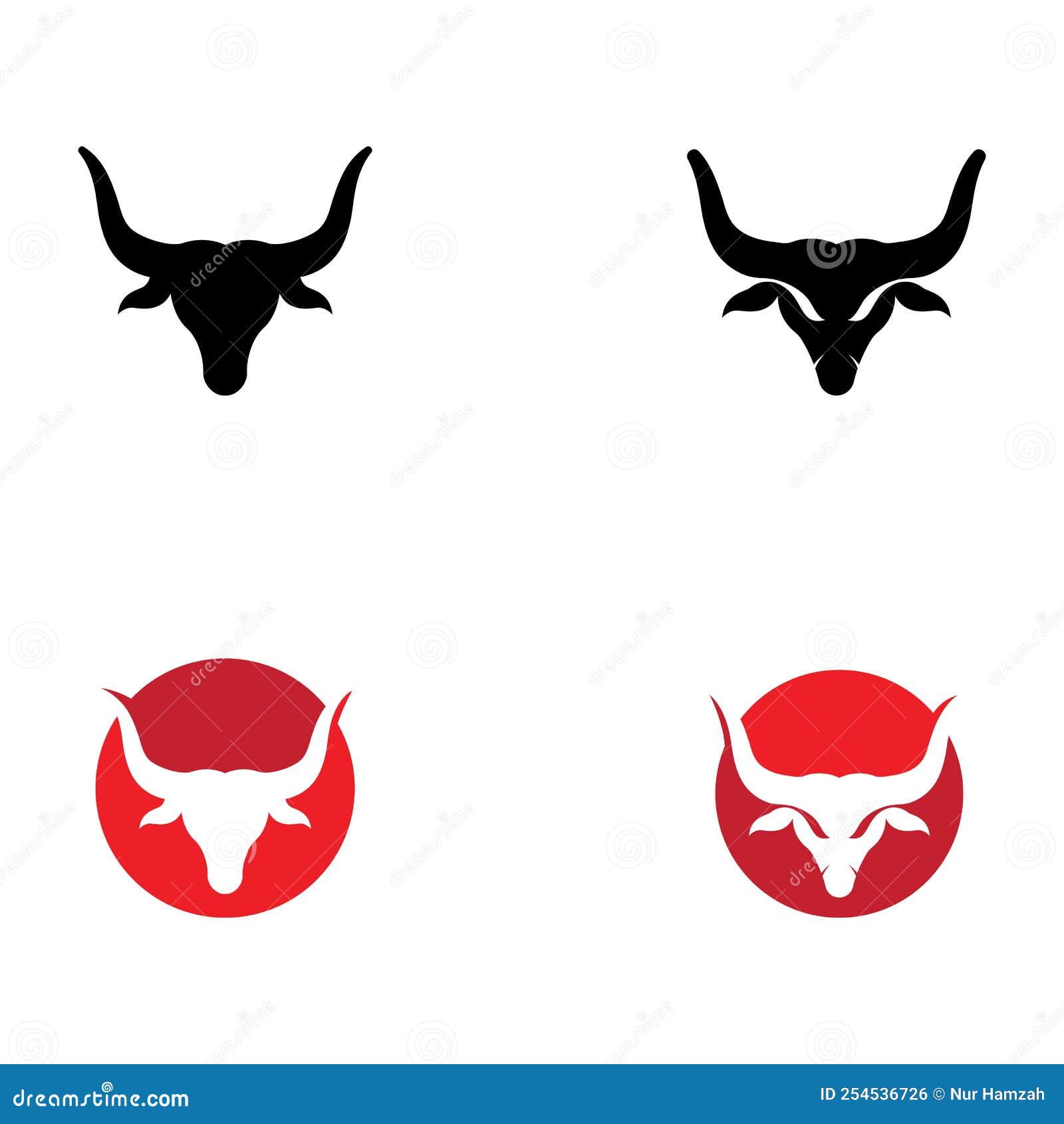 Bull Horn Logo with Template Vector Style Stock Vector - Illustration ...