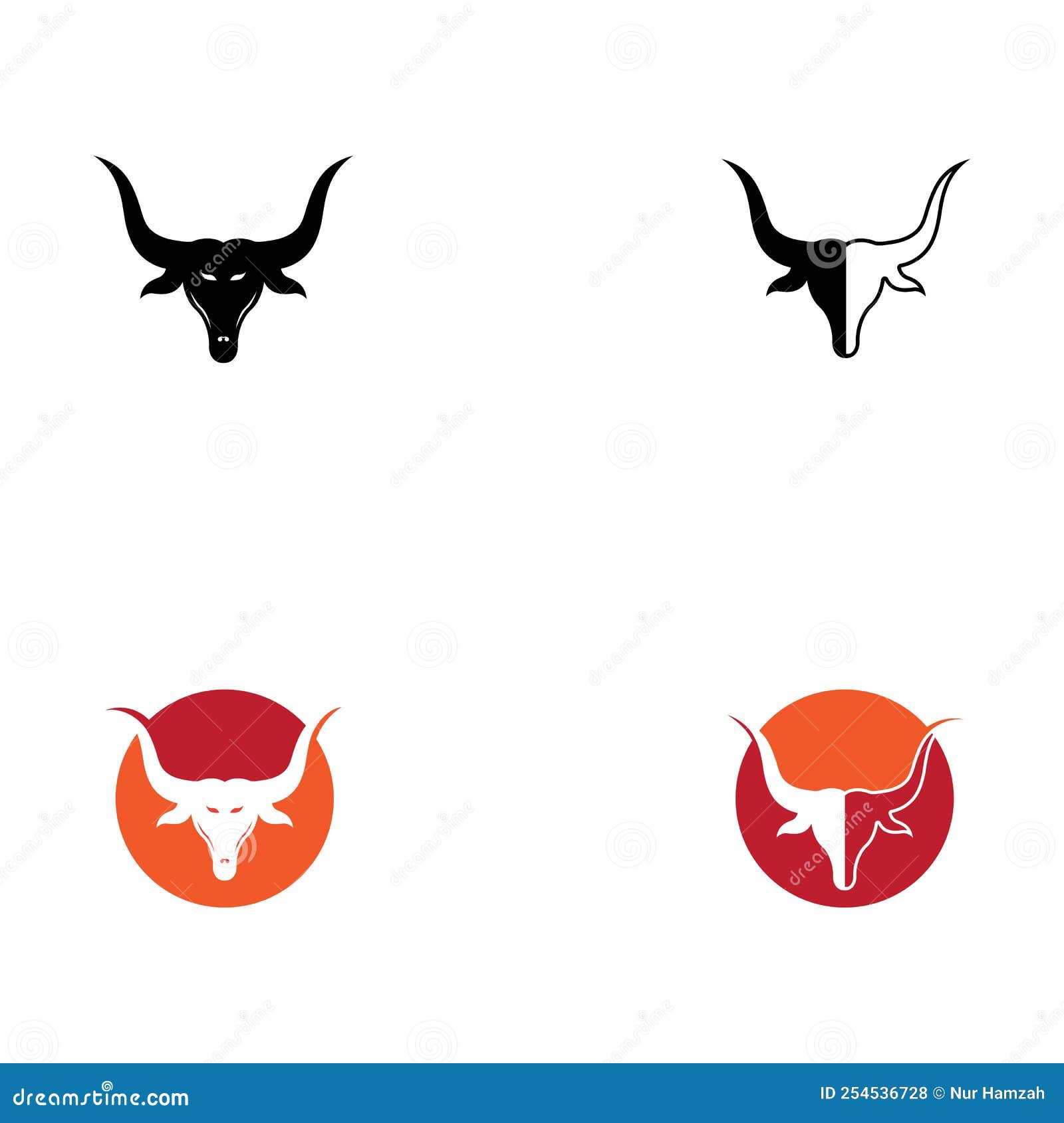 Bull Horn Logo with Template Vector Style Stock Vector - Illustration ...