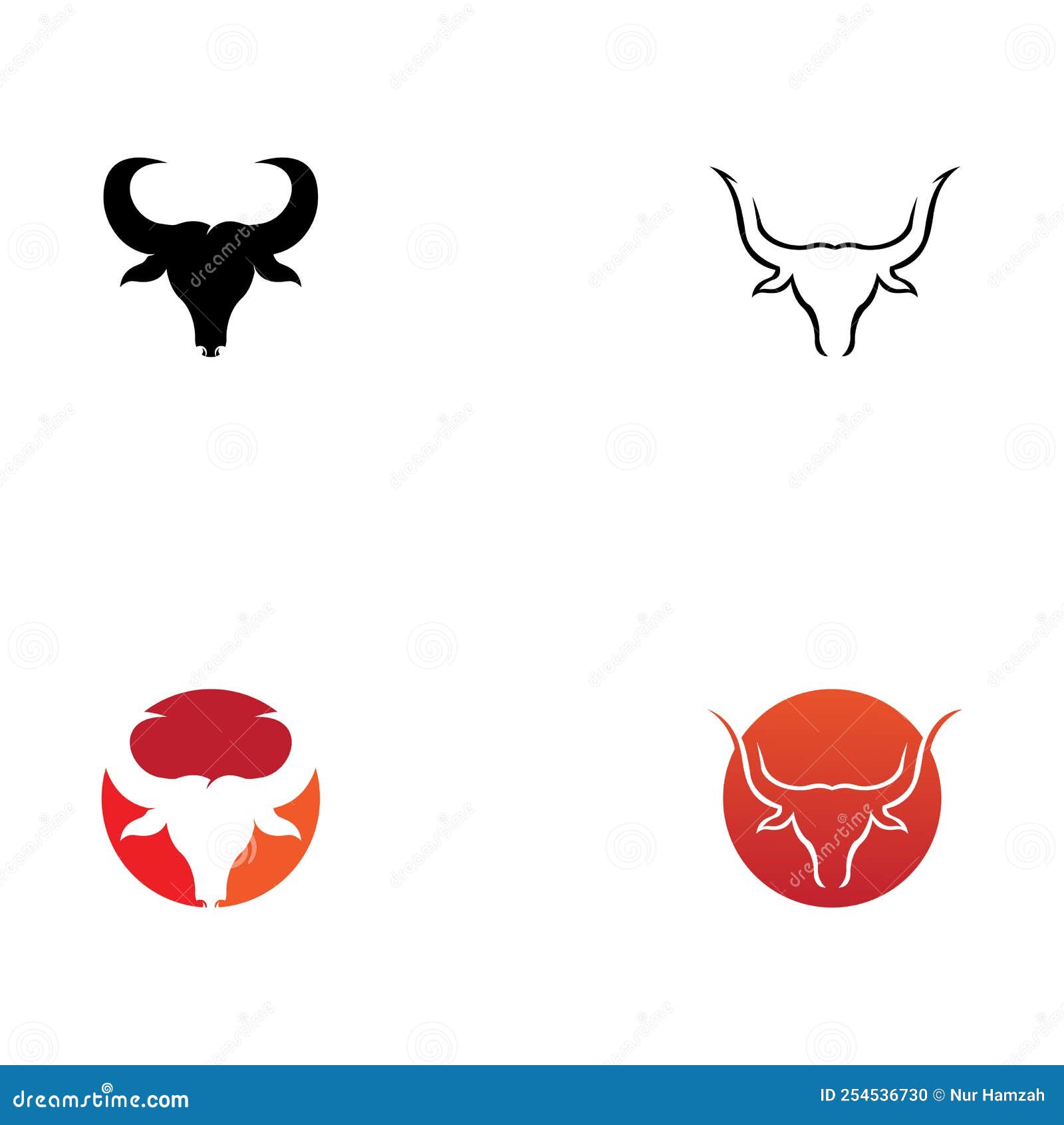 Bull Horn Logo with Template Vector Style Stock Vector - Illustration ...