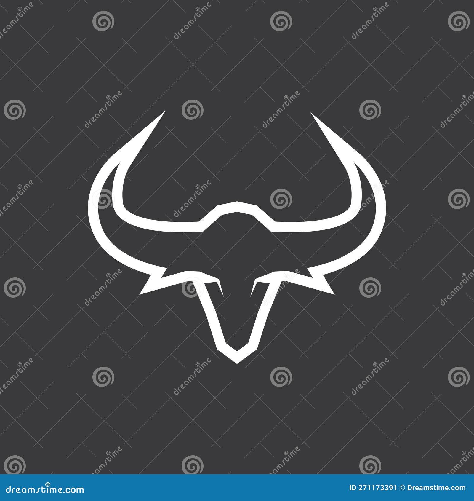Bull Horn Logo Vector Template Stock Illustration - Illustration of ...