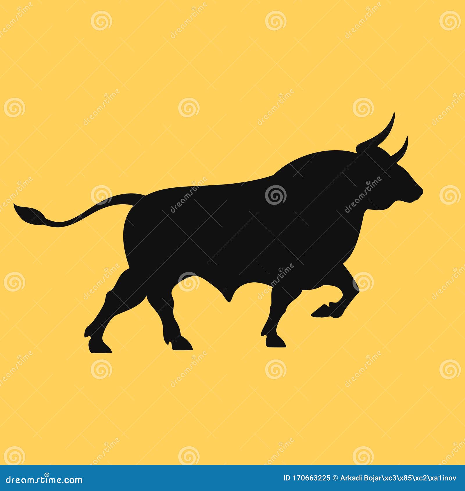 Bull icon stock vector. Illustration of horned, clipart - 170663225