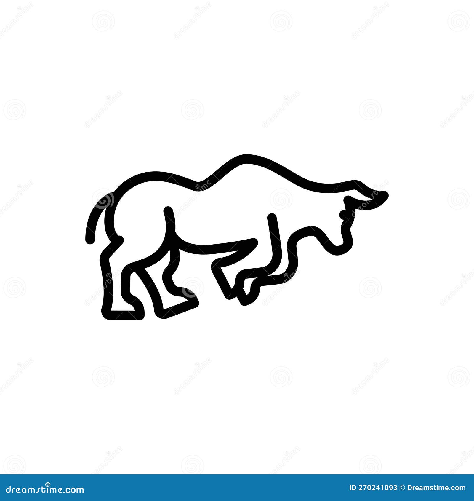 Black Line Icon for Bull, Bison and Cattle Stock Vector - Illustration ...