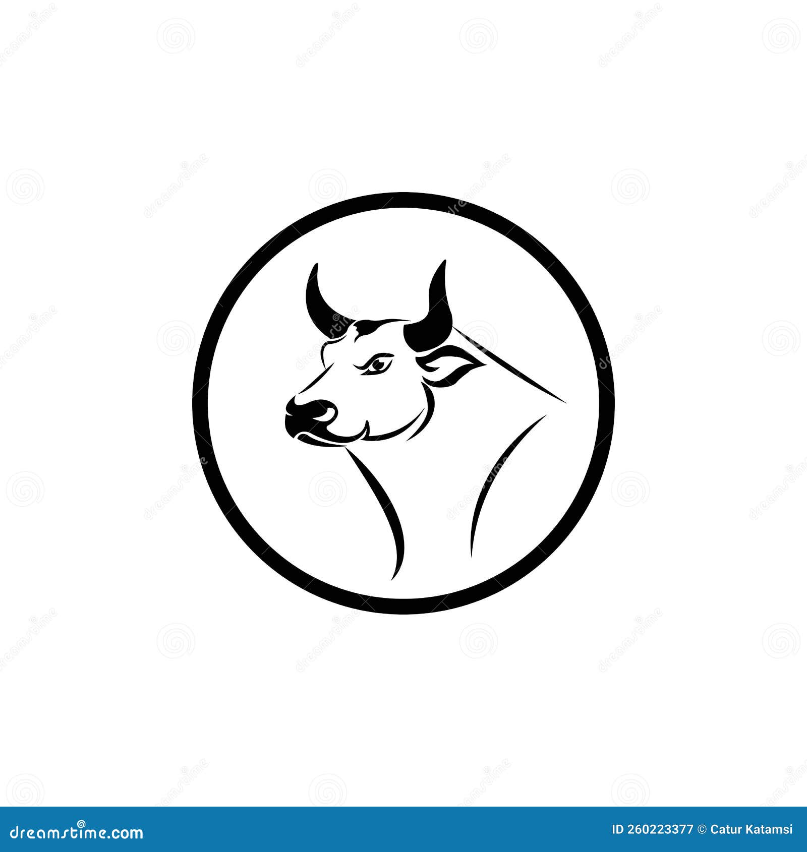 Bull icon logo vector stock illustration. Illustration of power - 260223377