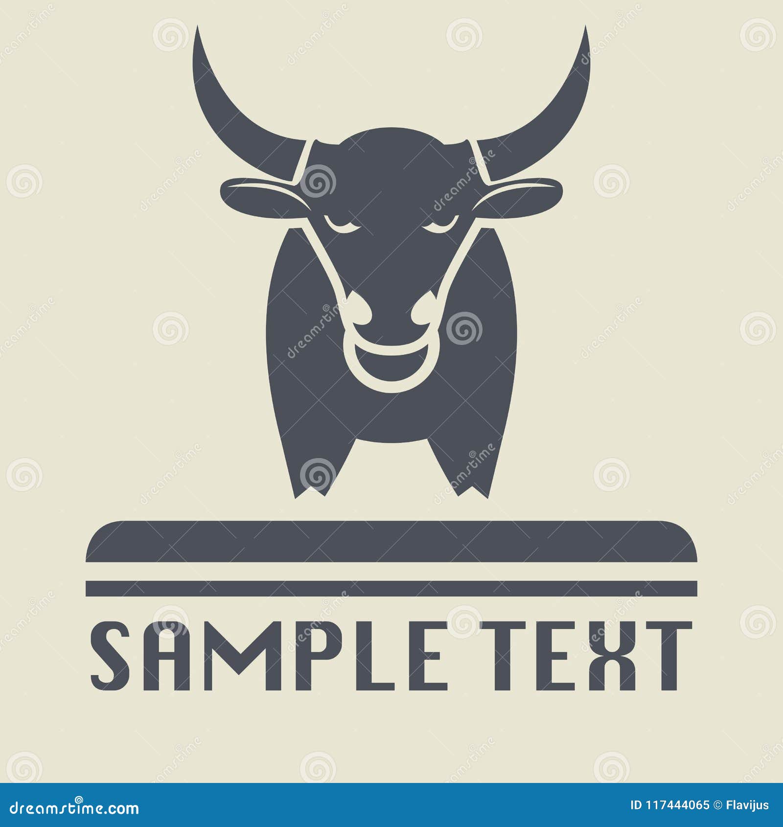Bull icon or sign stock vector. Illustration of character - 117444065