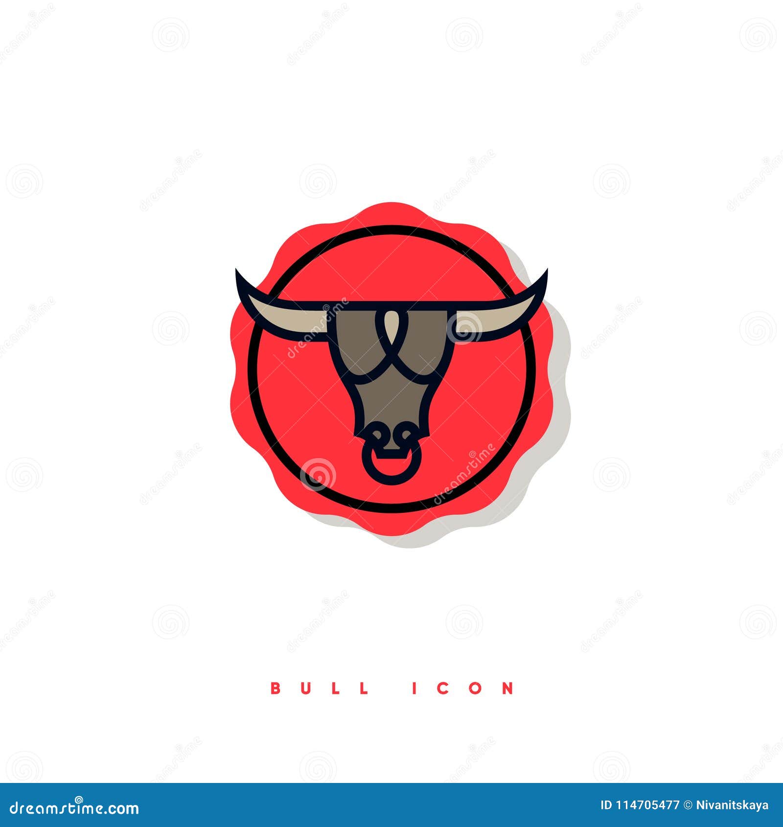 Bull Icon. Stylized Bull Head. Meat Restaurant Or Butchery Emblems ...