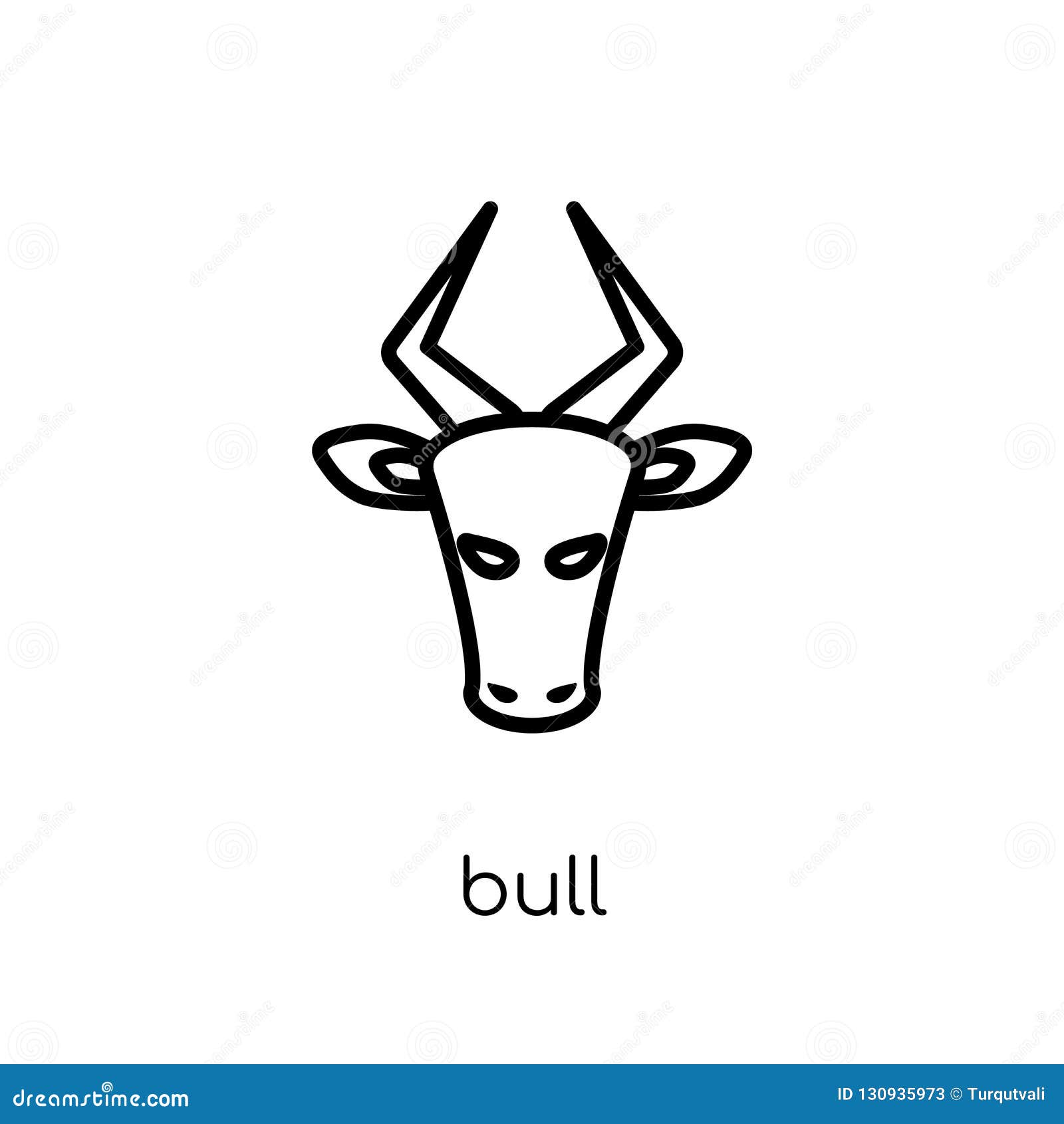 Bull Icon. Trendy Modern Flat Linear Vector Bull Icon on White B Stock ...