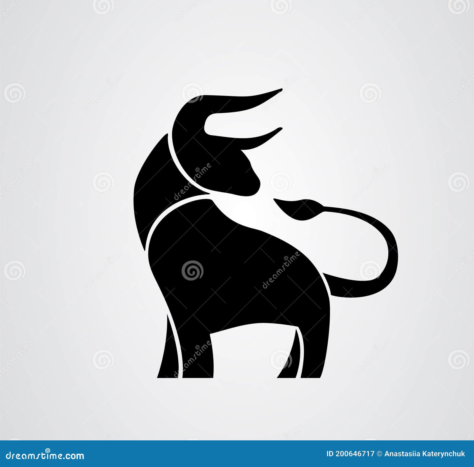 Bull Icon. Vector Image of an Bull Design on a White Background Stock ...