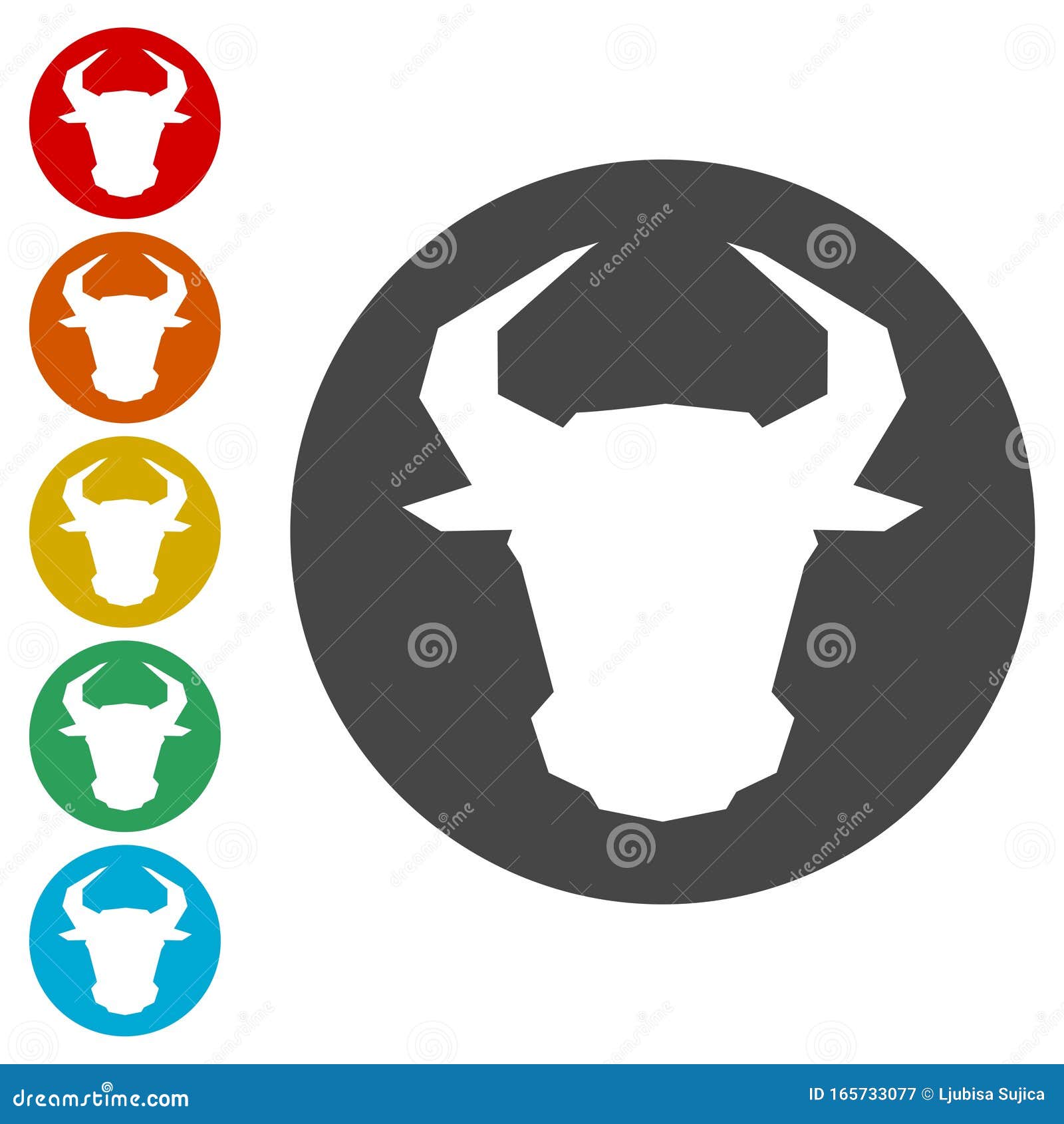 Bull Icons Set Vector Illustration Stock Vector - Illustration of ...