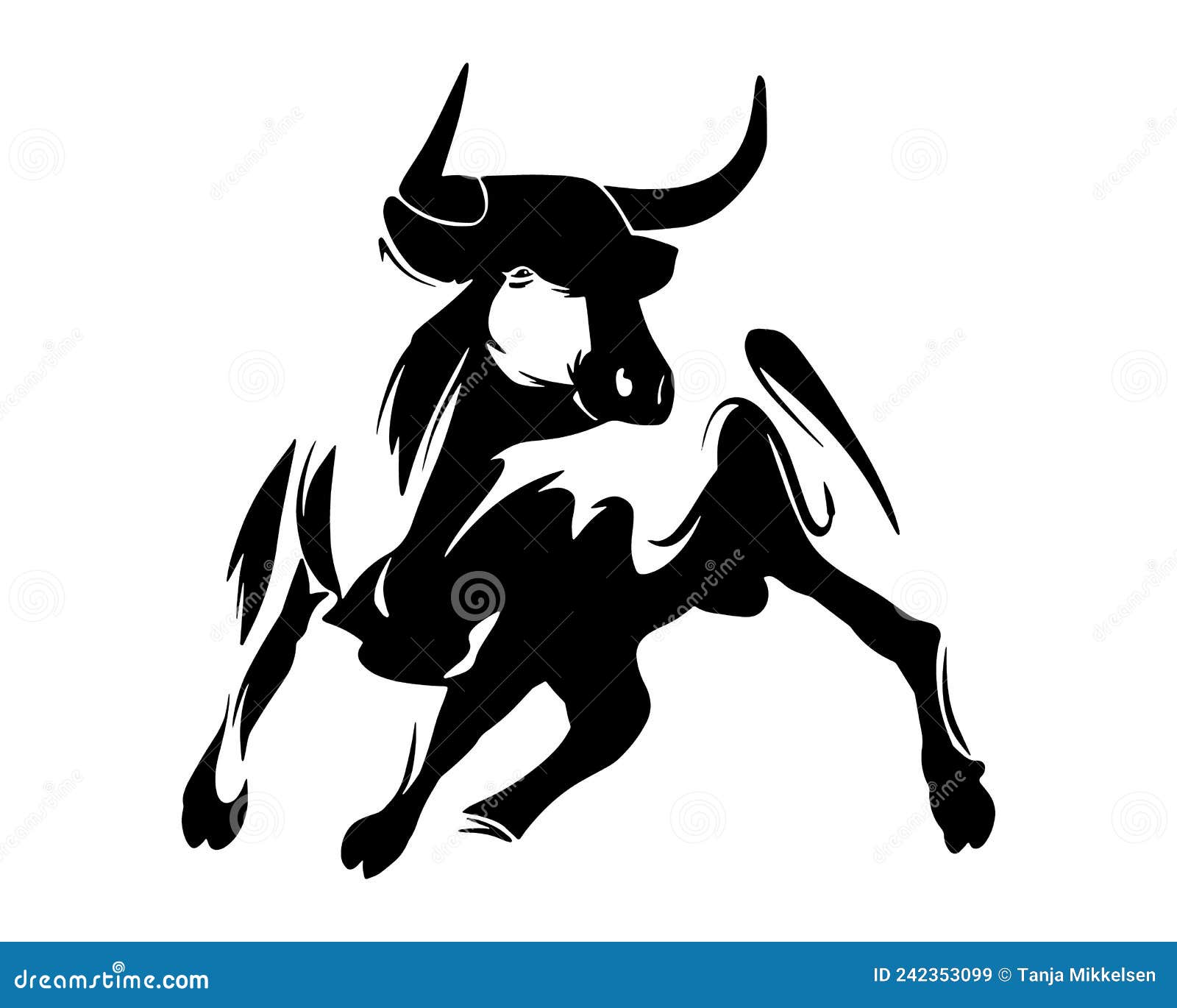 Bull Running Illustration ~ Cartoon Vector | CartoonDealer.com #242353099