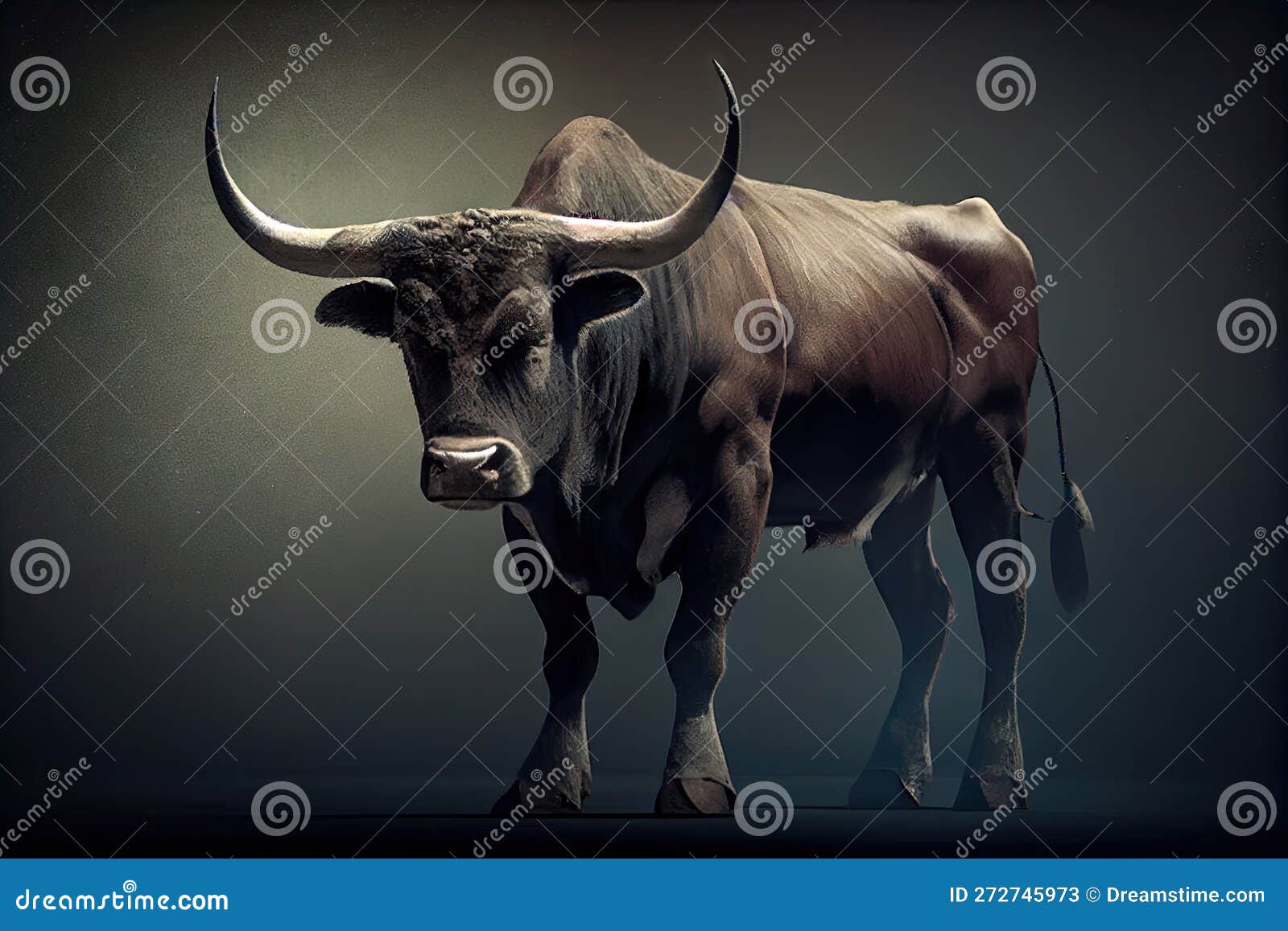 Bull with Its Head and Horns Lowered, Preparing for Attack Stock ...