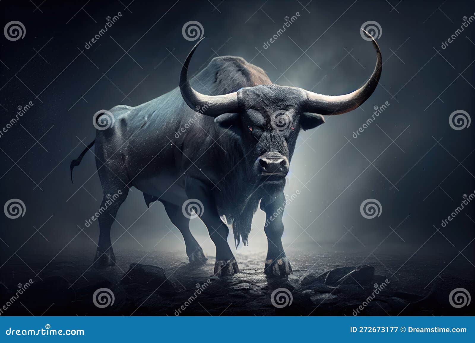 Bull with Its Horns Down, Prepared for Attack Stock Image - Image of ...