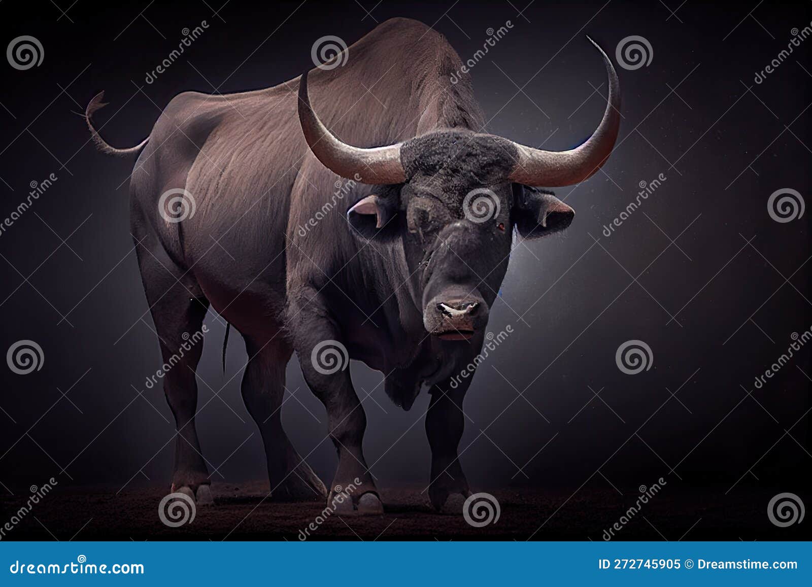 Bull with Its Horns Down, Prepared for Attack Stock Illustration ...