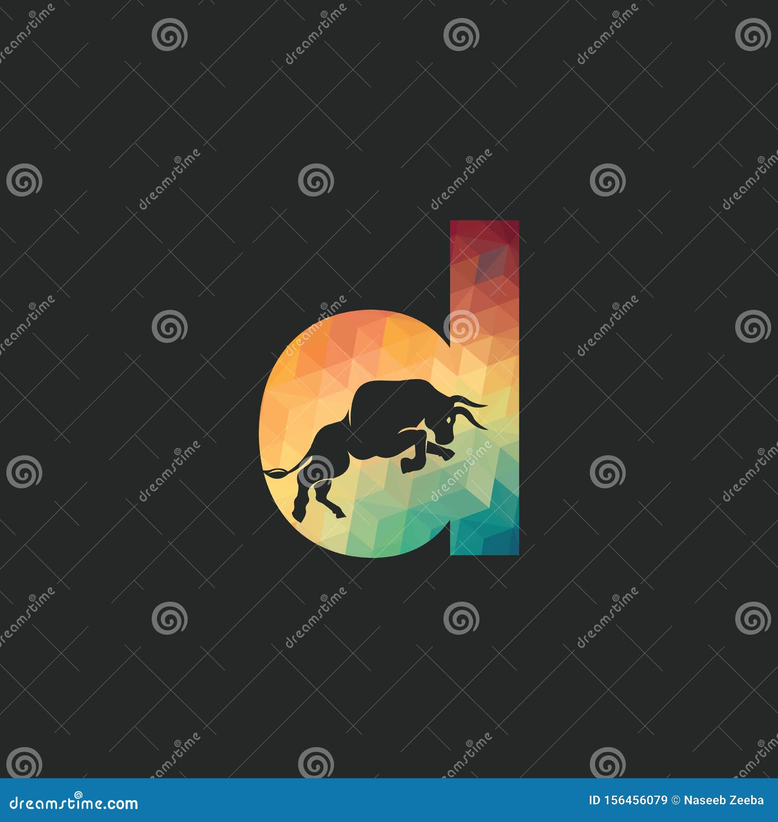 Bull Letter D Vector Logo Design. Stock Vector - Illustration of horns ...