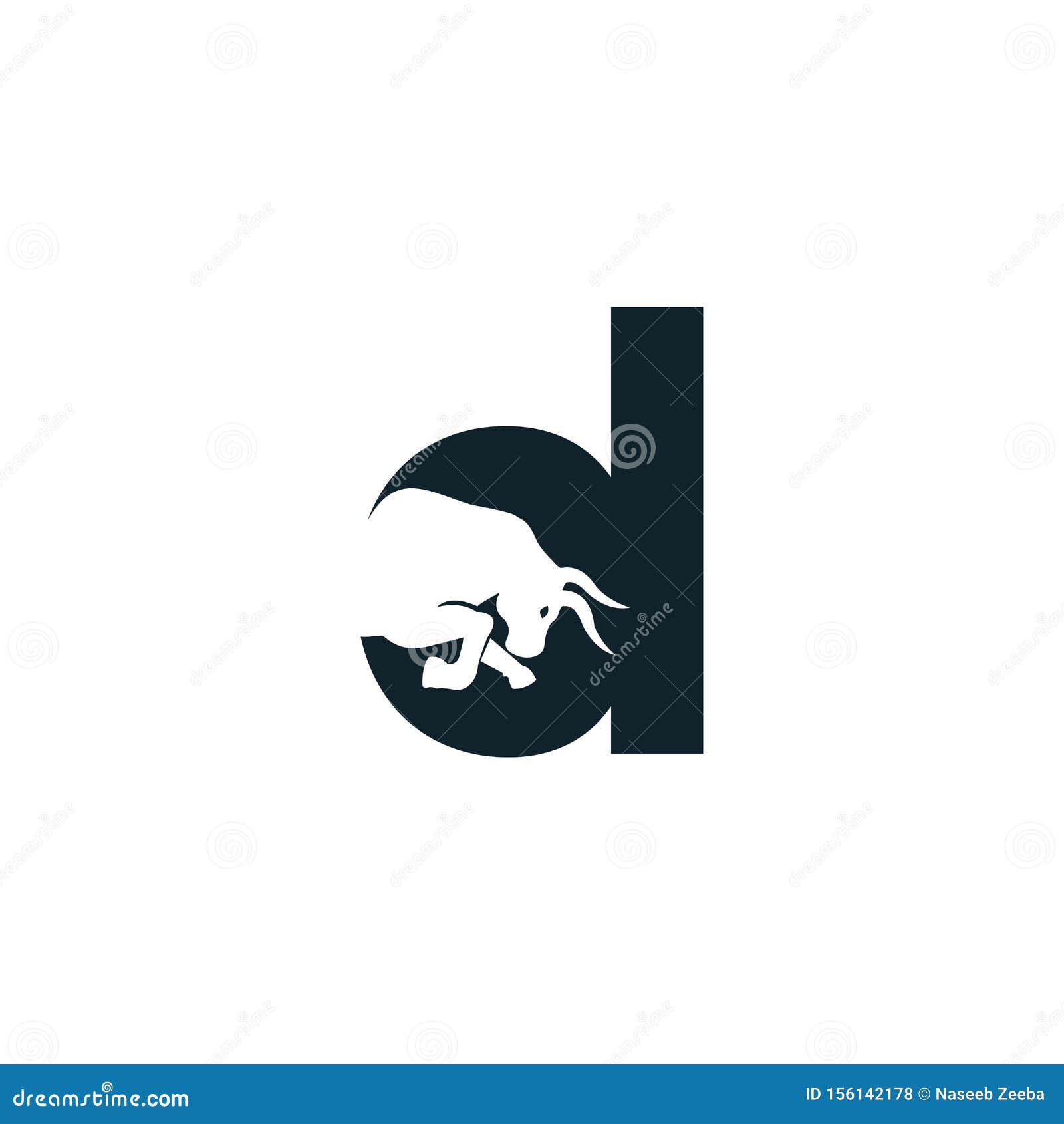 Bull Letter D Vector Logo Design. Stock Vector - Illustration of ...