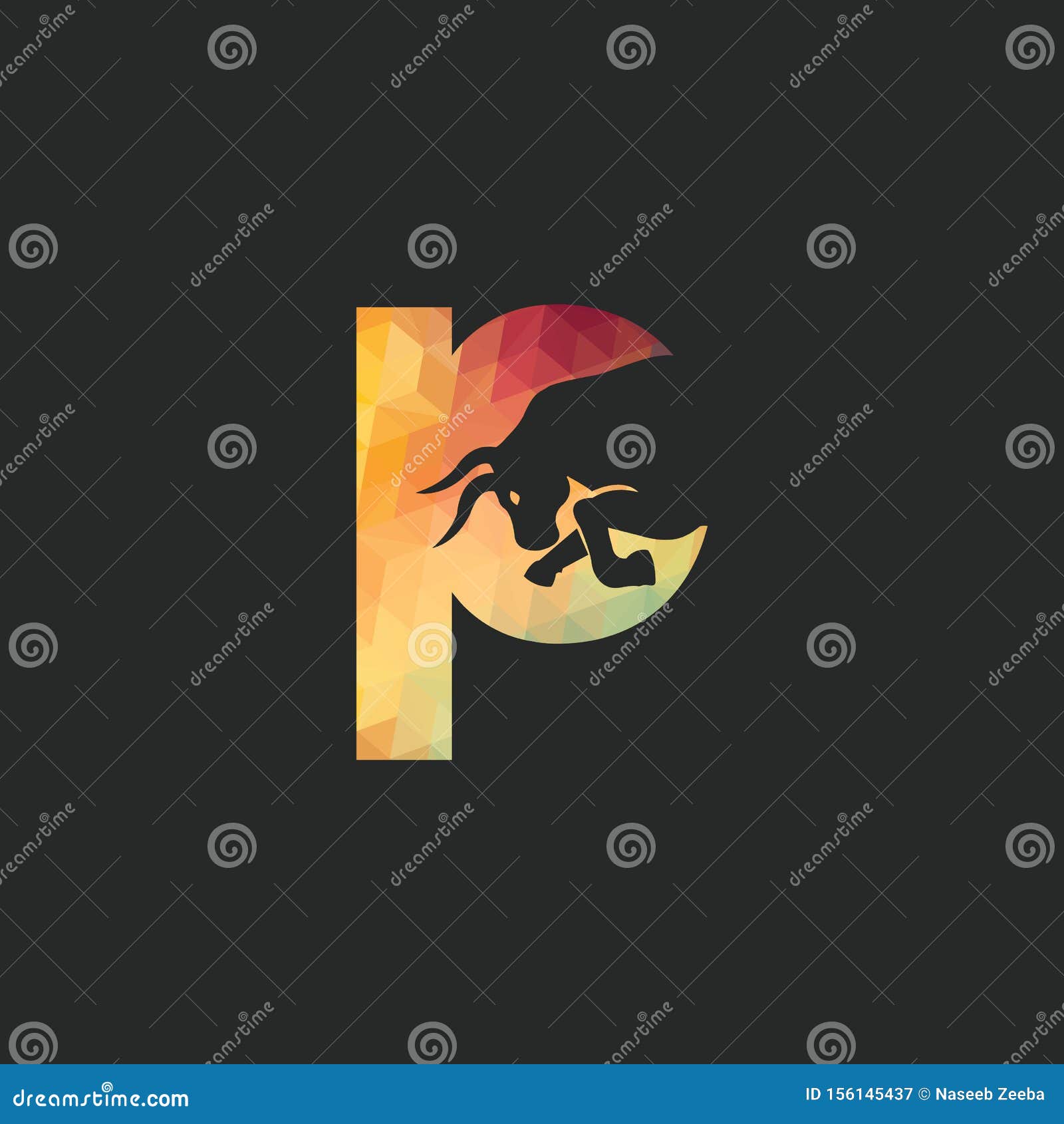 Bull Letter P Vector Logo Design. Stock Vector - Illustration of logo ...