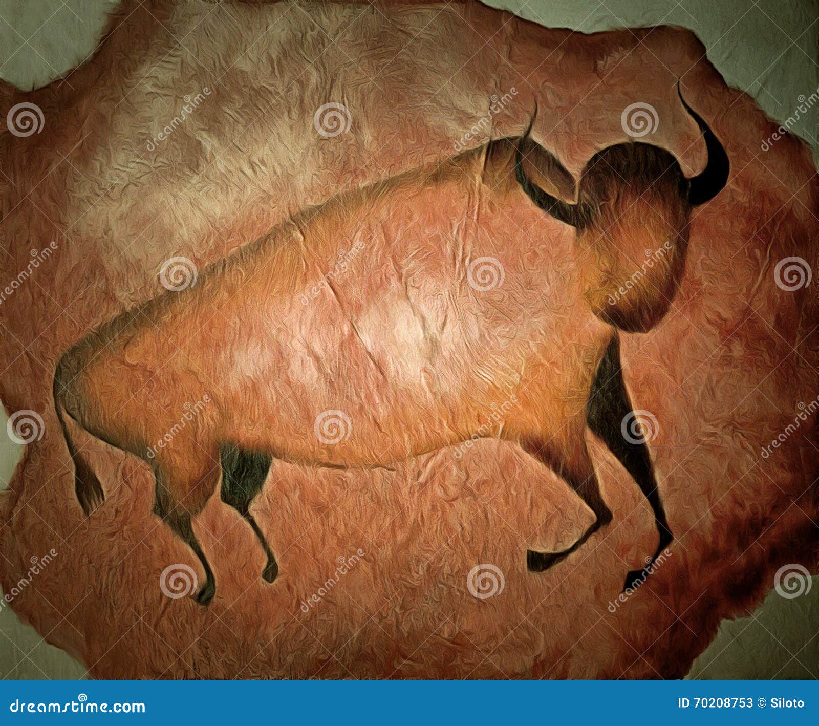 Bull Cave Paintings - Ancient Hand-painted Petroglyphs. Prehistoric ...